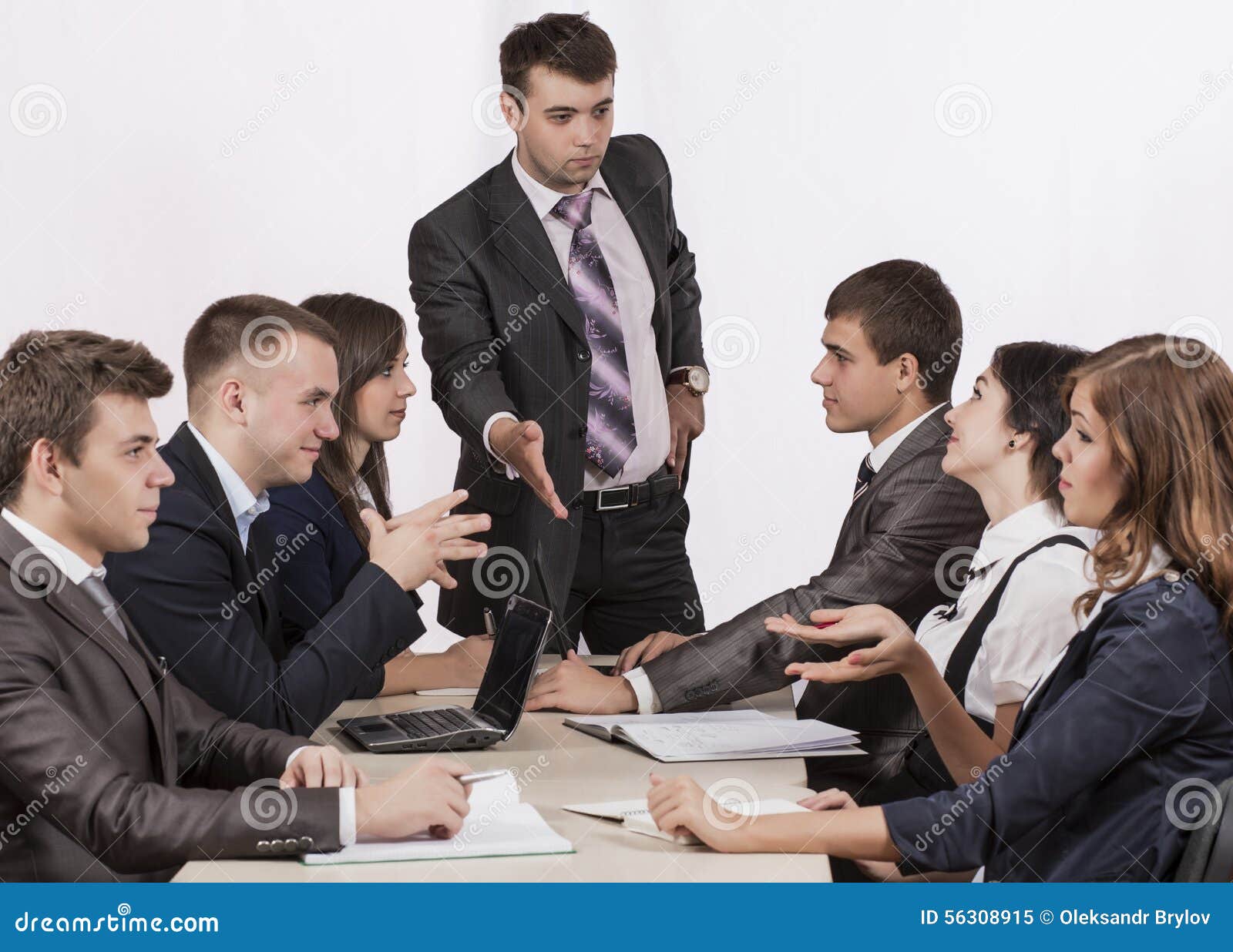 Energetic Corporate Manager Instructs His Team Stock Image - Image of ...