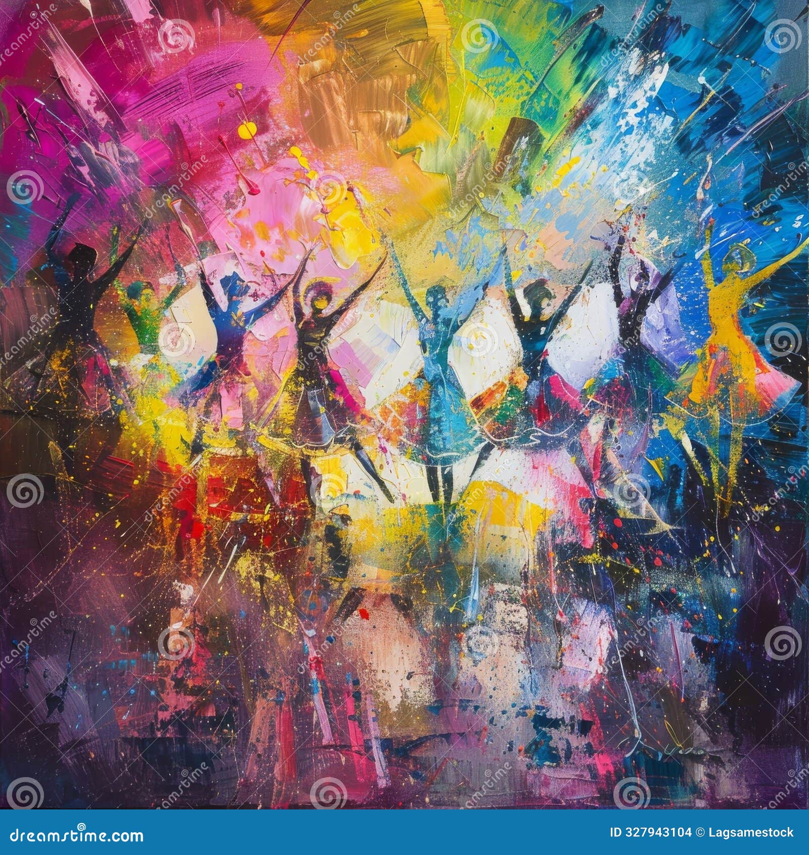 Dynamic Painting Of A Galloping Horse With Vibrant Splash Of Colors ...