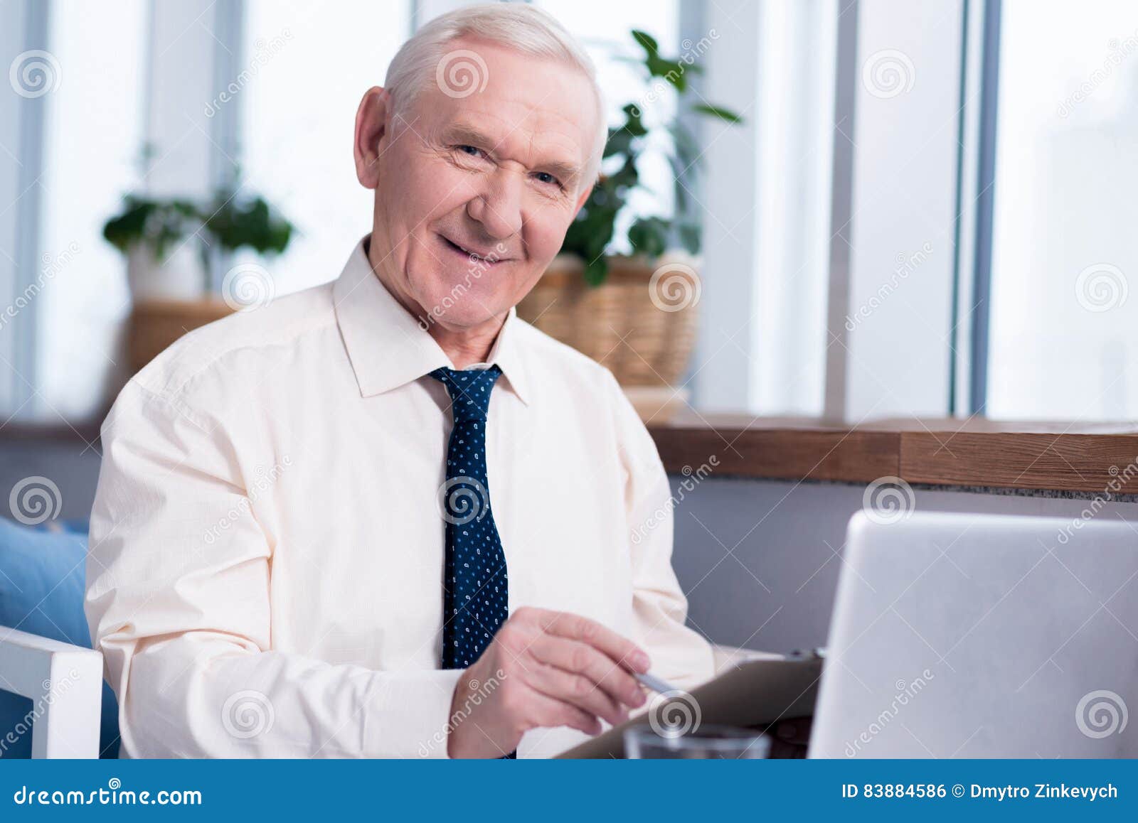 Energetic Elderly Executive Studying Documents Stock Photo - Image of ...