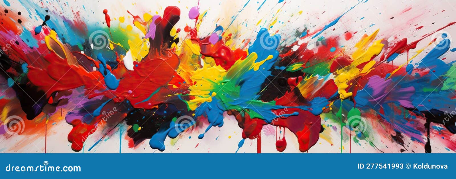An Energetic Explosion of Paint Splatters and Drips, Resulting in a ...