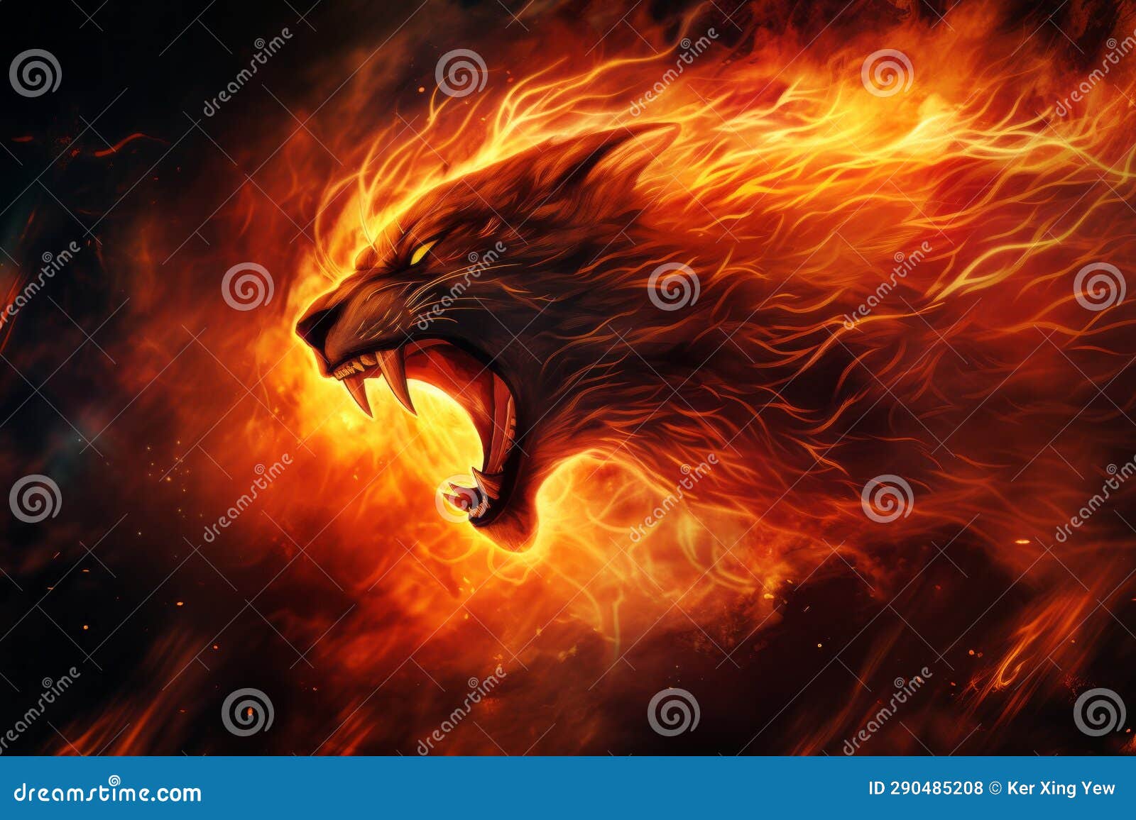 Energetic fire background stock illustration. Illustration of fiery ...