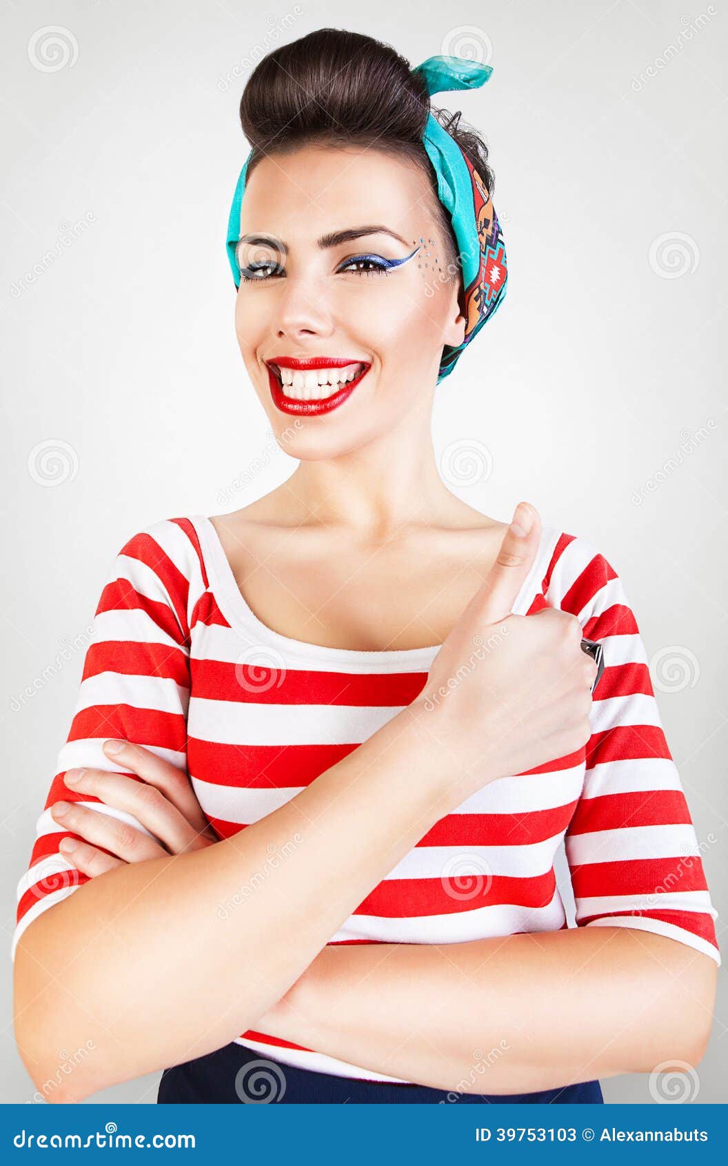 Energetic Funny Smiling Woman Stock Image - Image of lips, american ...