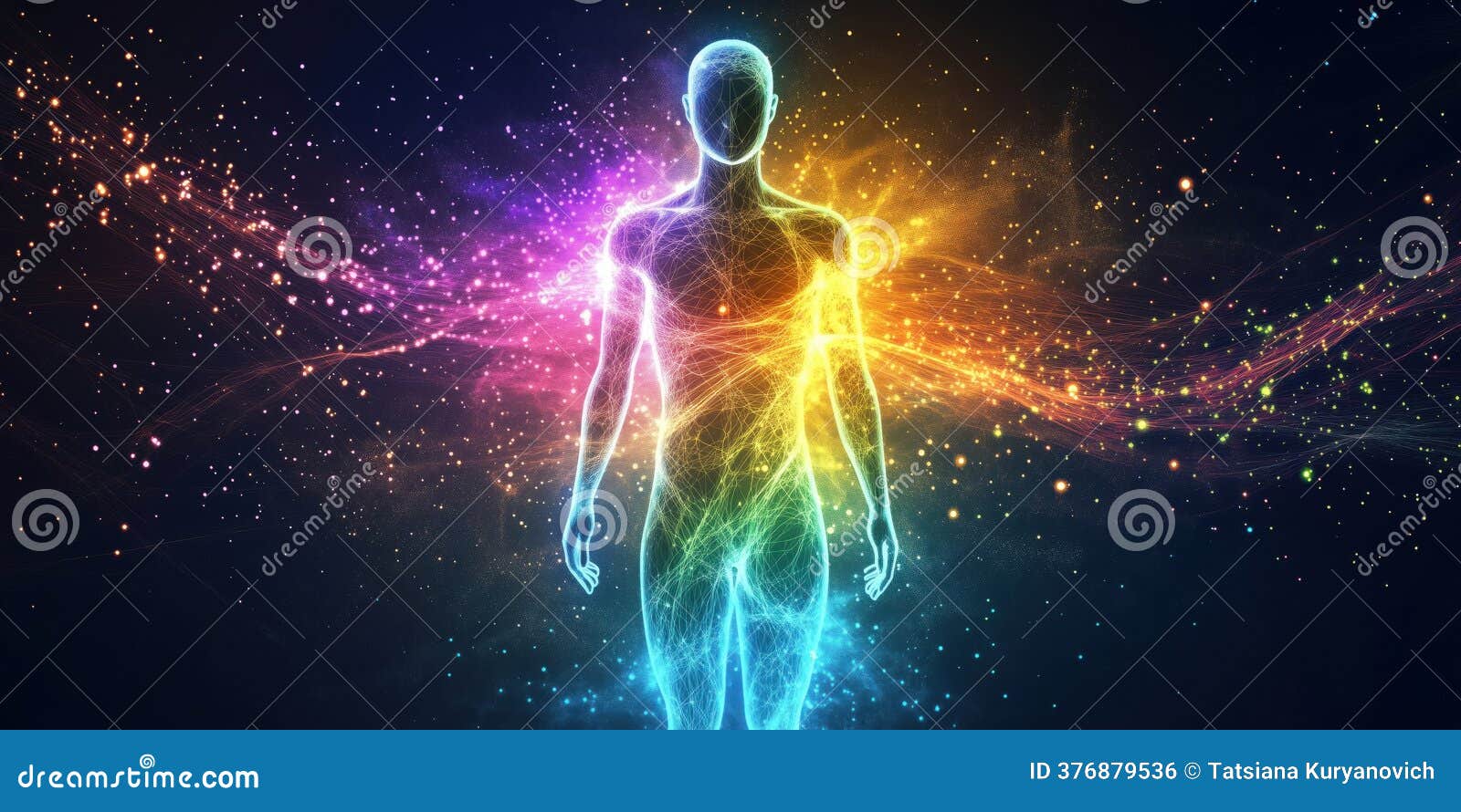 Energetic Human Silhouette In Nature Royalty-Free Stock Photo ...