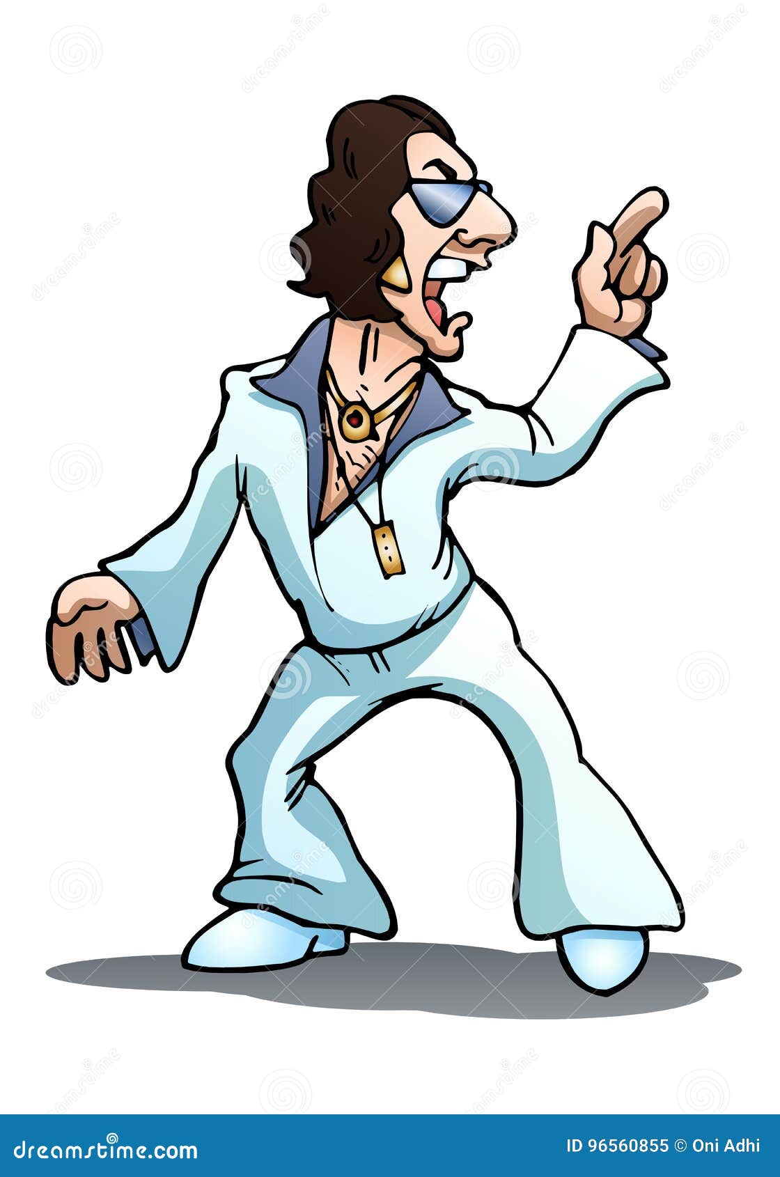 Energetic Man Dance on White Stock Illustration - Illustration of ...