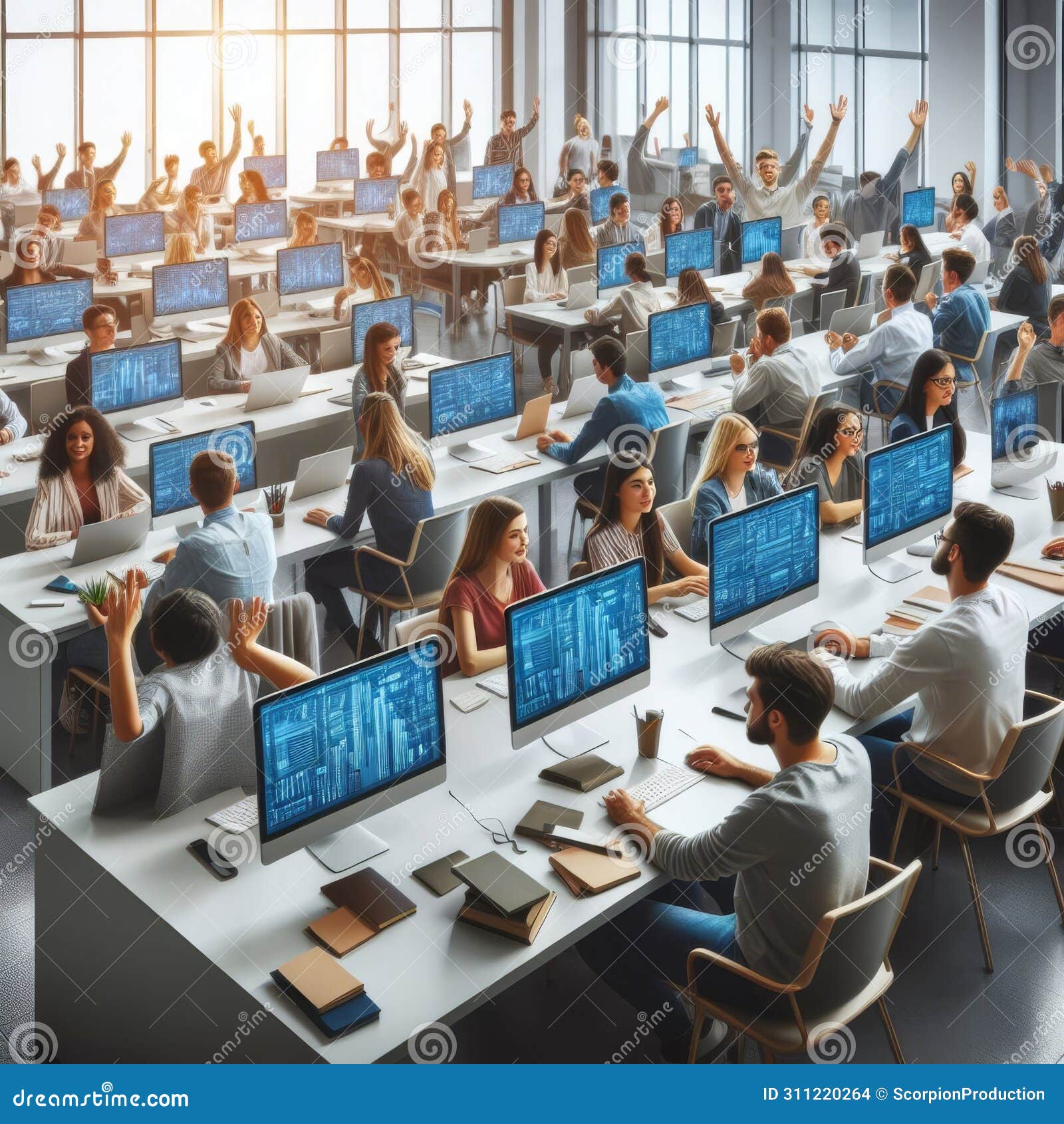 Energetic Office Dynamics stock photo. Image of productivity - 311220264