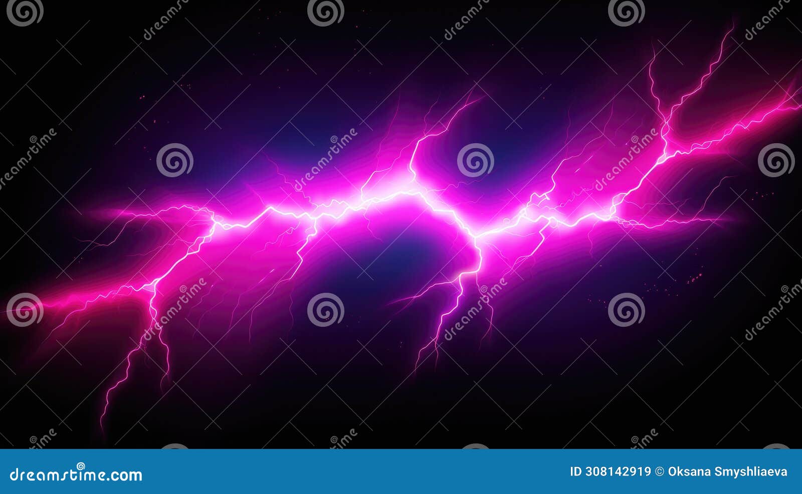 Energetic Pink Lightning Bolts in Abstract Void Stock Illustration ...