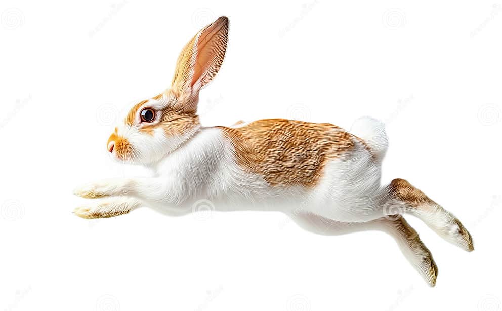 Energetic Rabbit Leaping Forward with Grace Stock Illustration ...