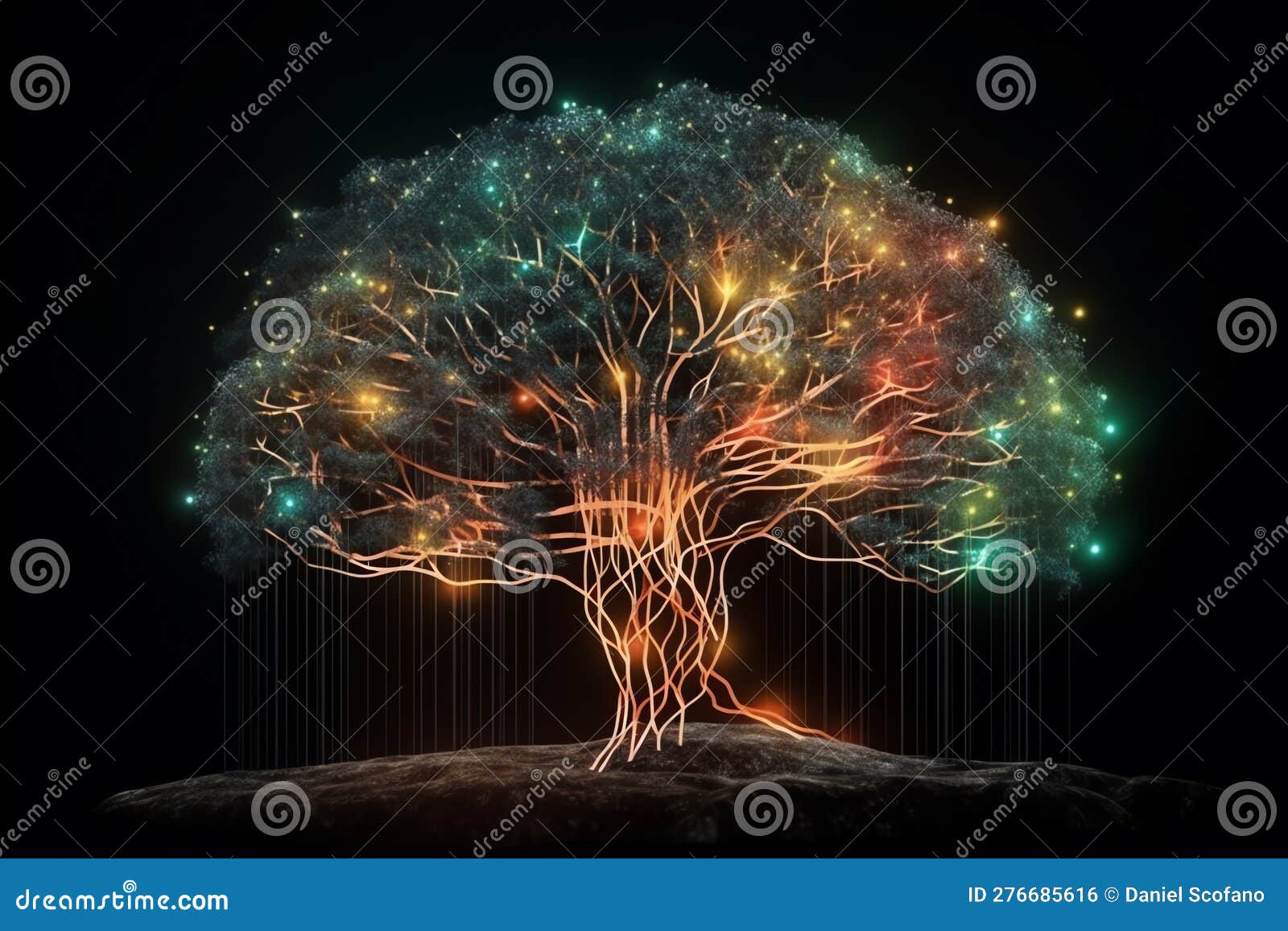 Energetic Thinking, Glowing Brain Network in the, M of a Tree, the ...