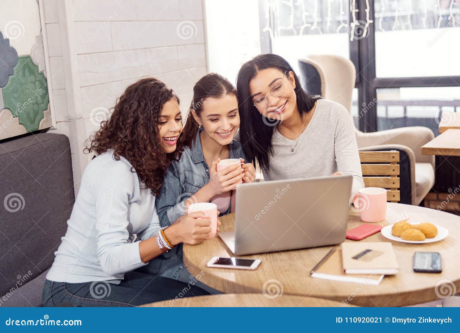 Energetic Three Students Admiring Their Work Stock Image - Image of ...