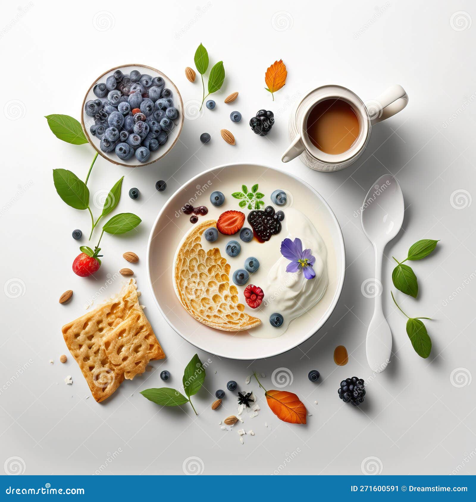 Energetic, Varied and Healthy Breakfast on White Background. Ai ... Energetic, Varied and Healthy Breakfast on White Background. Ai ...