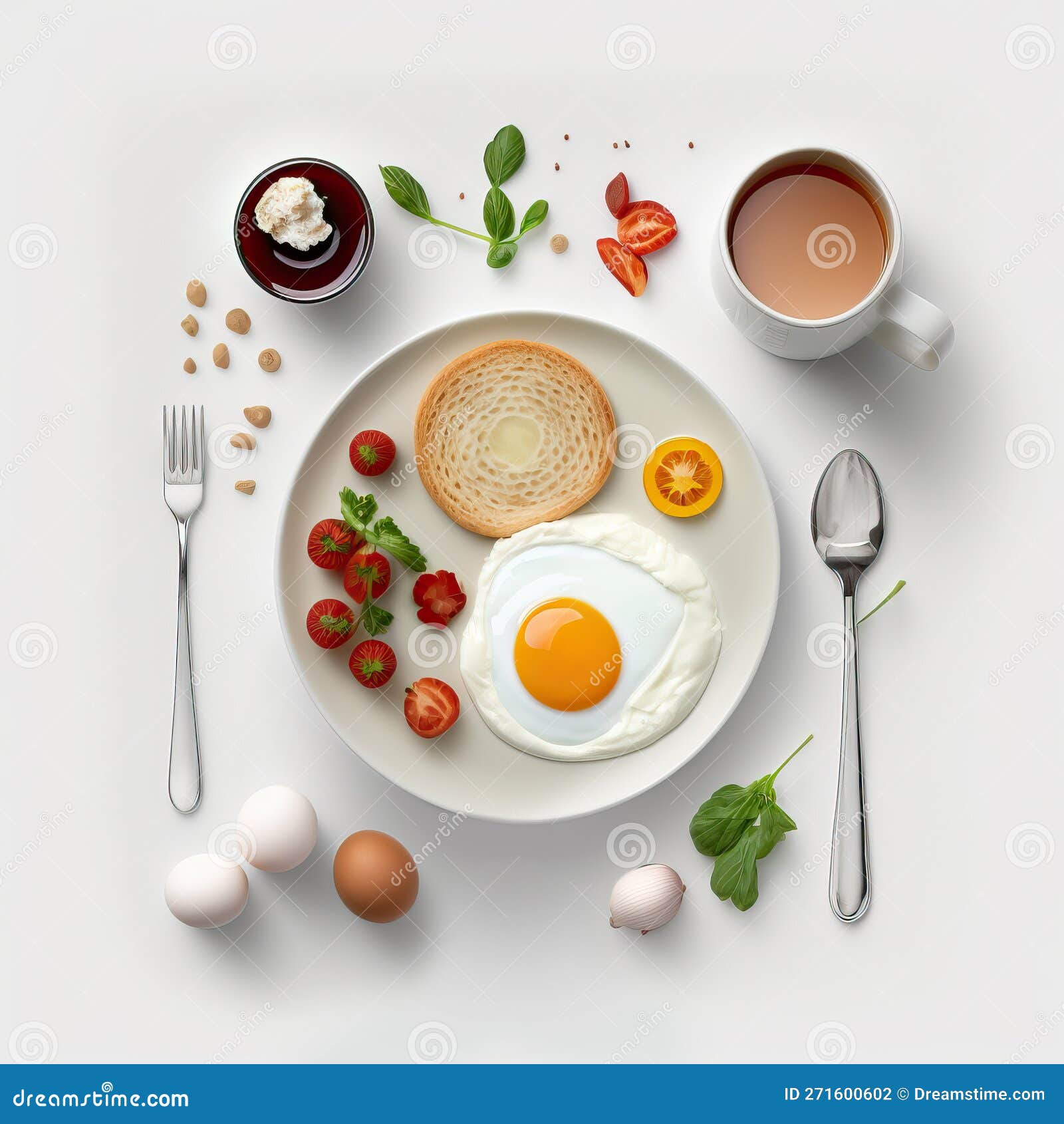Energetic Varied And Healthy Breakfast On White Background Ai