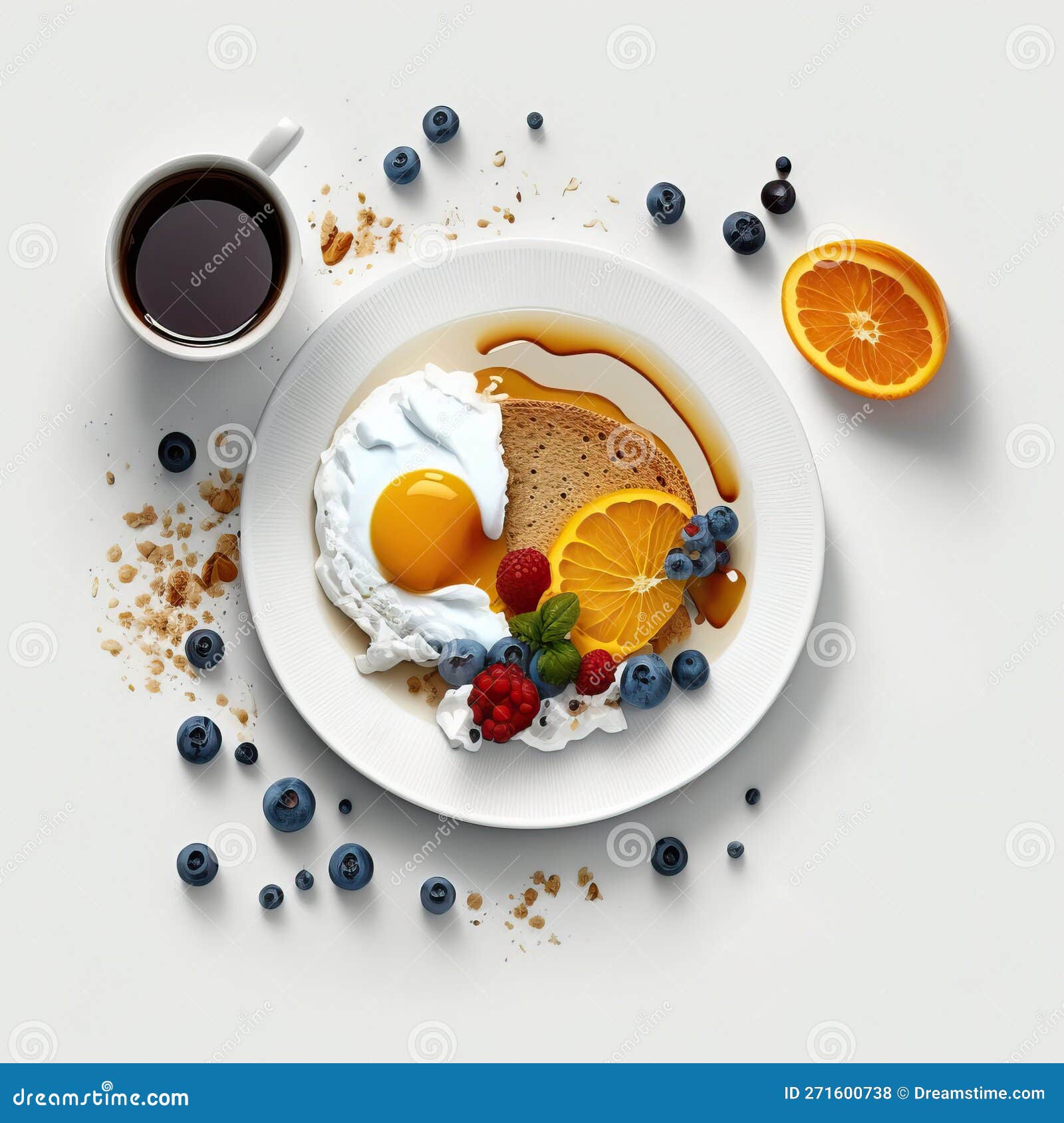 Energetic, Varied and Healthy Breakfast on White Background. Ai ...