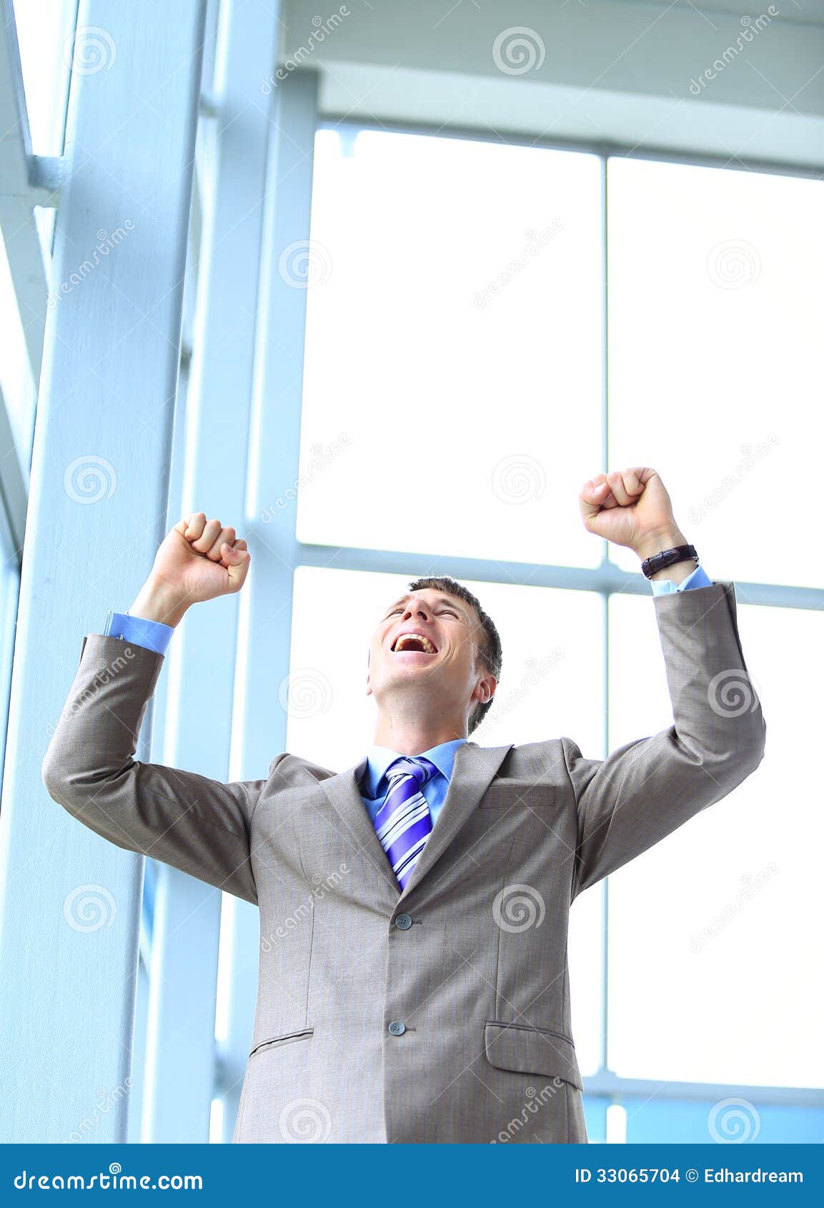 Energetic Young Businessman Stock Photo - Image of happy, goal: 33065704