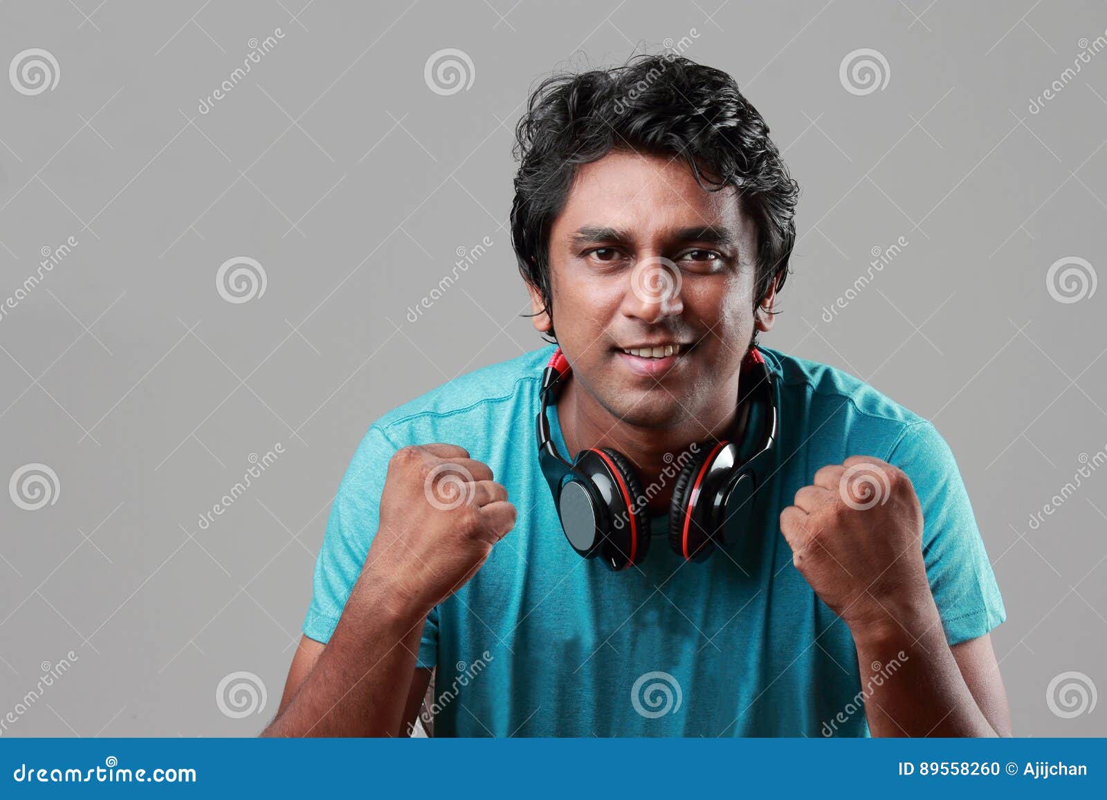 Energetic young man stock photo. Image of human, cords - 89558260