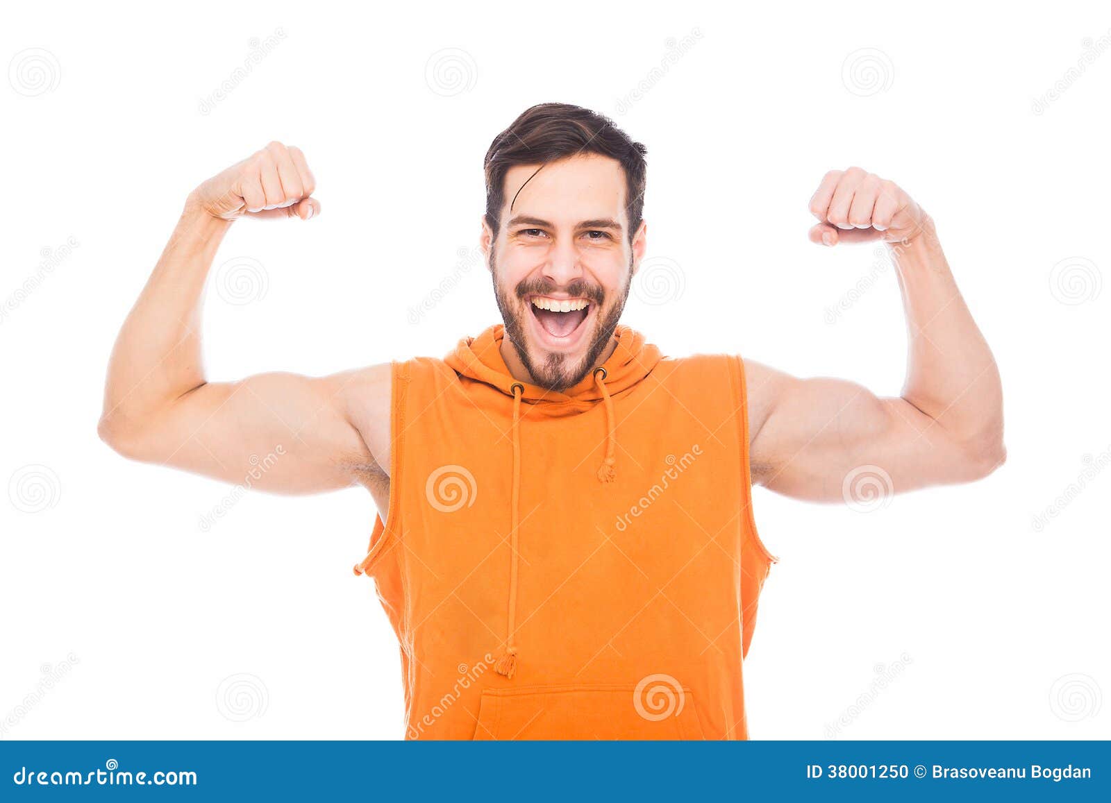 Energic man with muscles stock photo. Image of biceps - 38001250