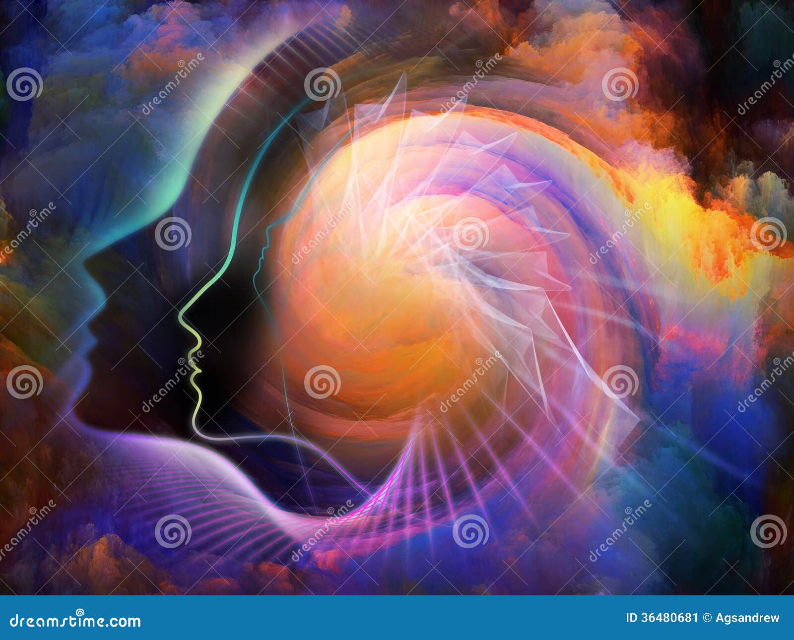 Energie der Seele stock abbildung. Illustration von psychedelisch ...