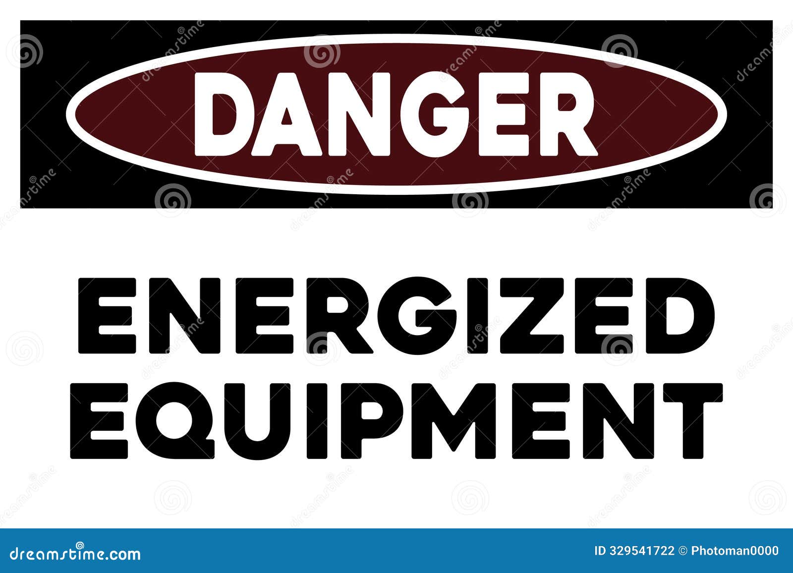 Energized Equipment Warning Sign Stock Illustration - Illustration of ...