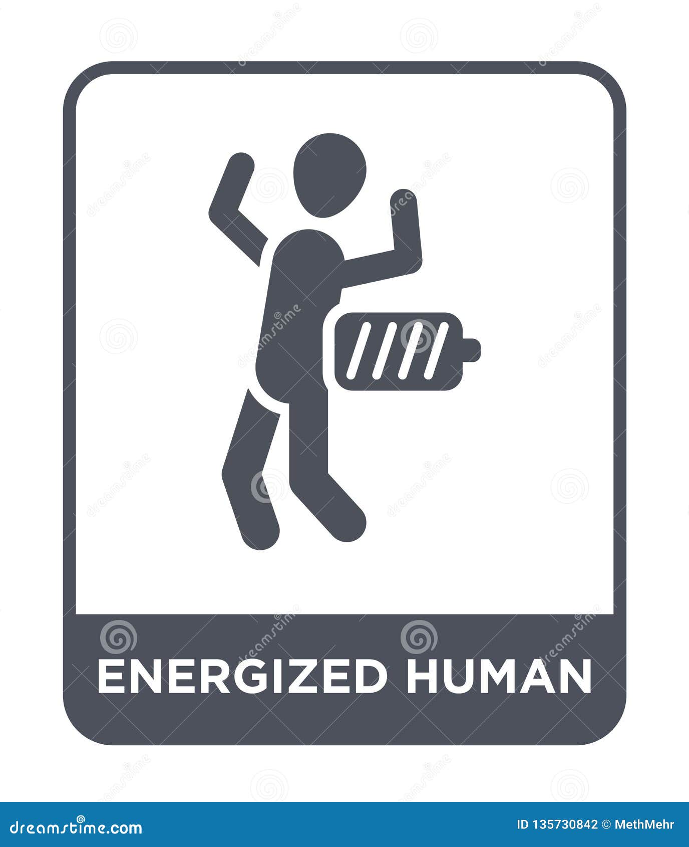 Energized Human Icon in Trendy Design Style. Energized Human Icon ...