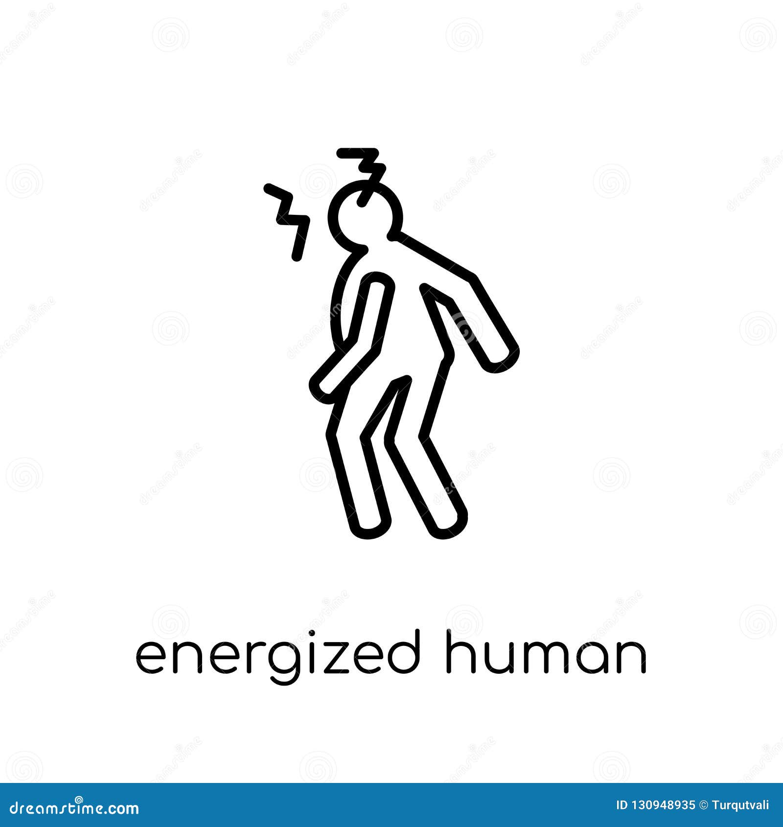Energized Human Icon. Trendy Modern Flat Linear Vector Energized Stock ...
