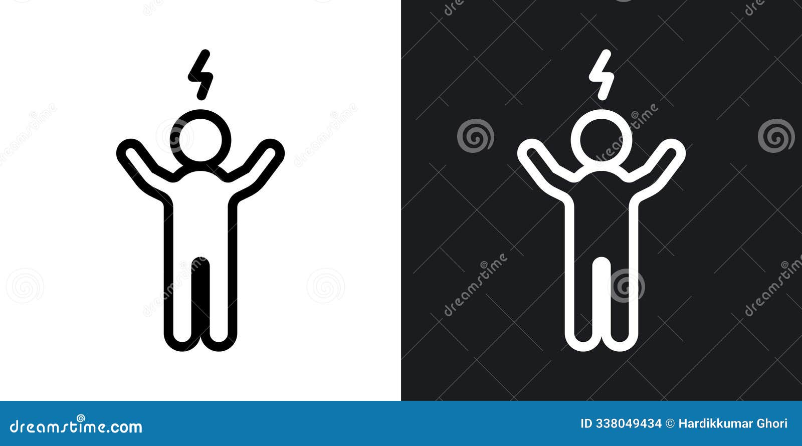 Energized Human Thin Line Vector Icon Set Stock Vector - Illustration ...