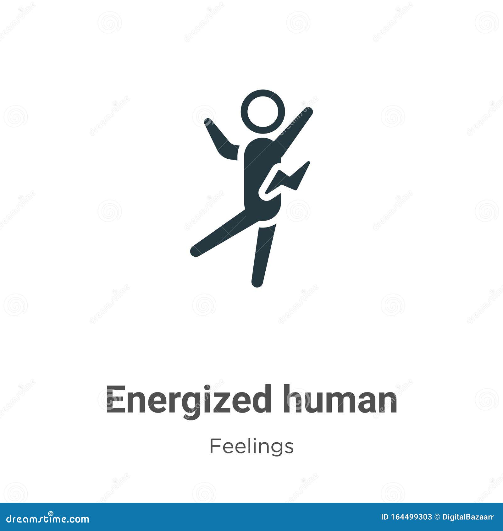 Energized Human Vector Icon On White Background. Flat Vector Energized ...