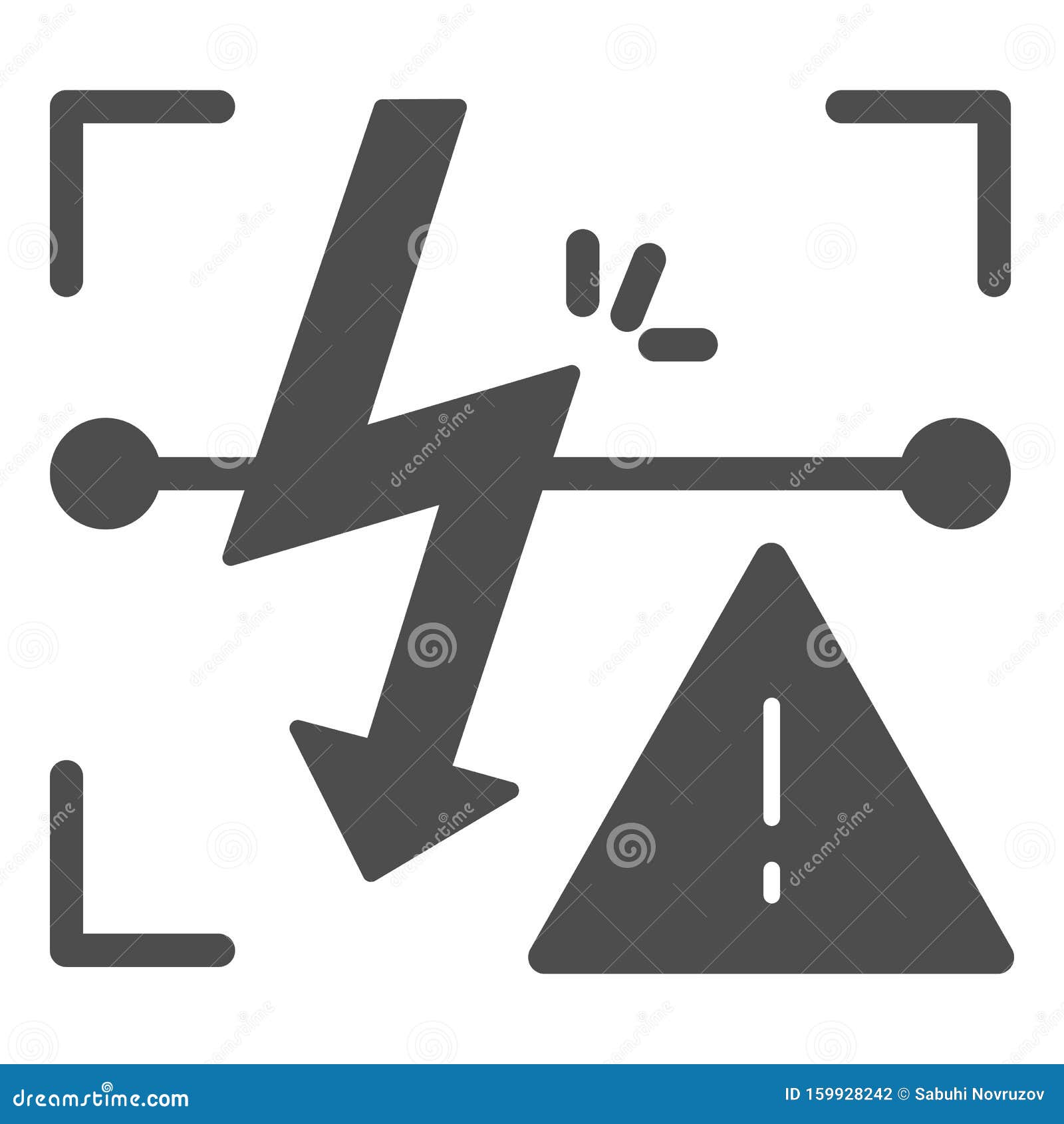 Energized Symbol Solid Icon. Triangle Electric Hazard Sign Vector ...