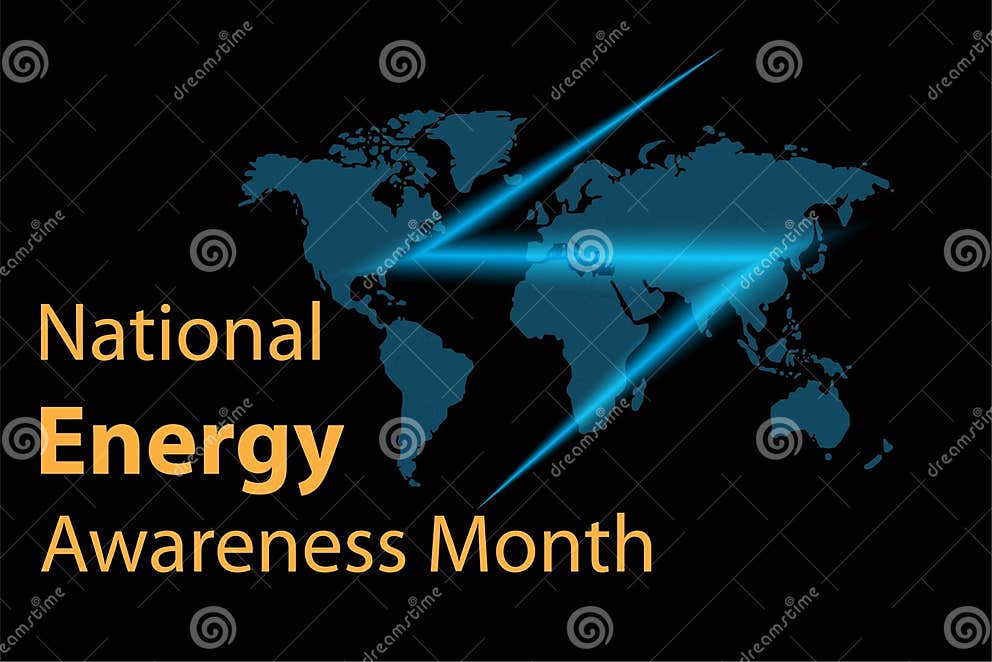 Energy Awareness Month stock vector. Illustration of text - 282716307