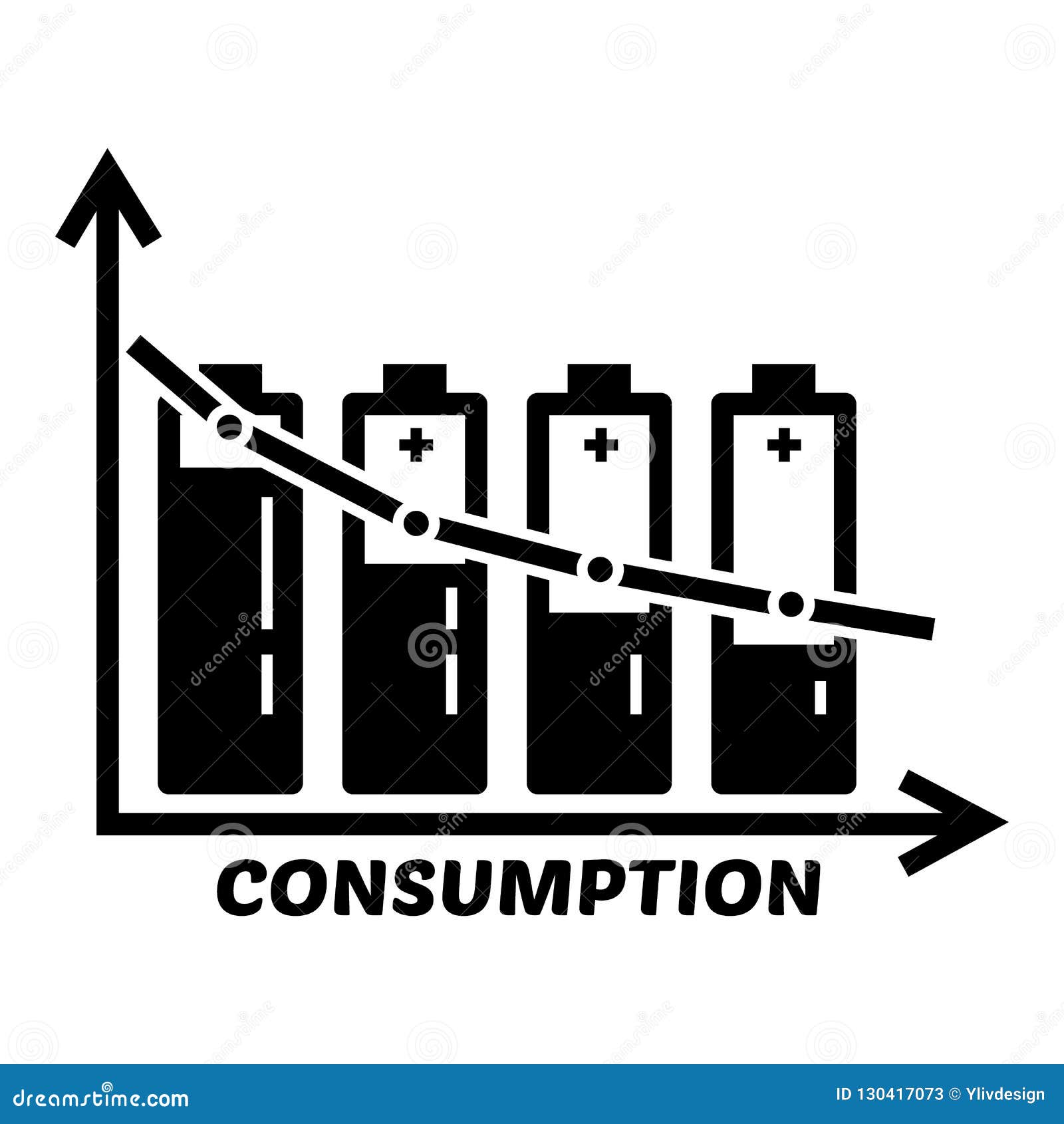 Energy Battery Consumption Icon, Simple Style Stock Vector ...