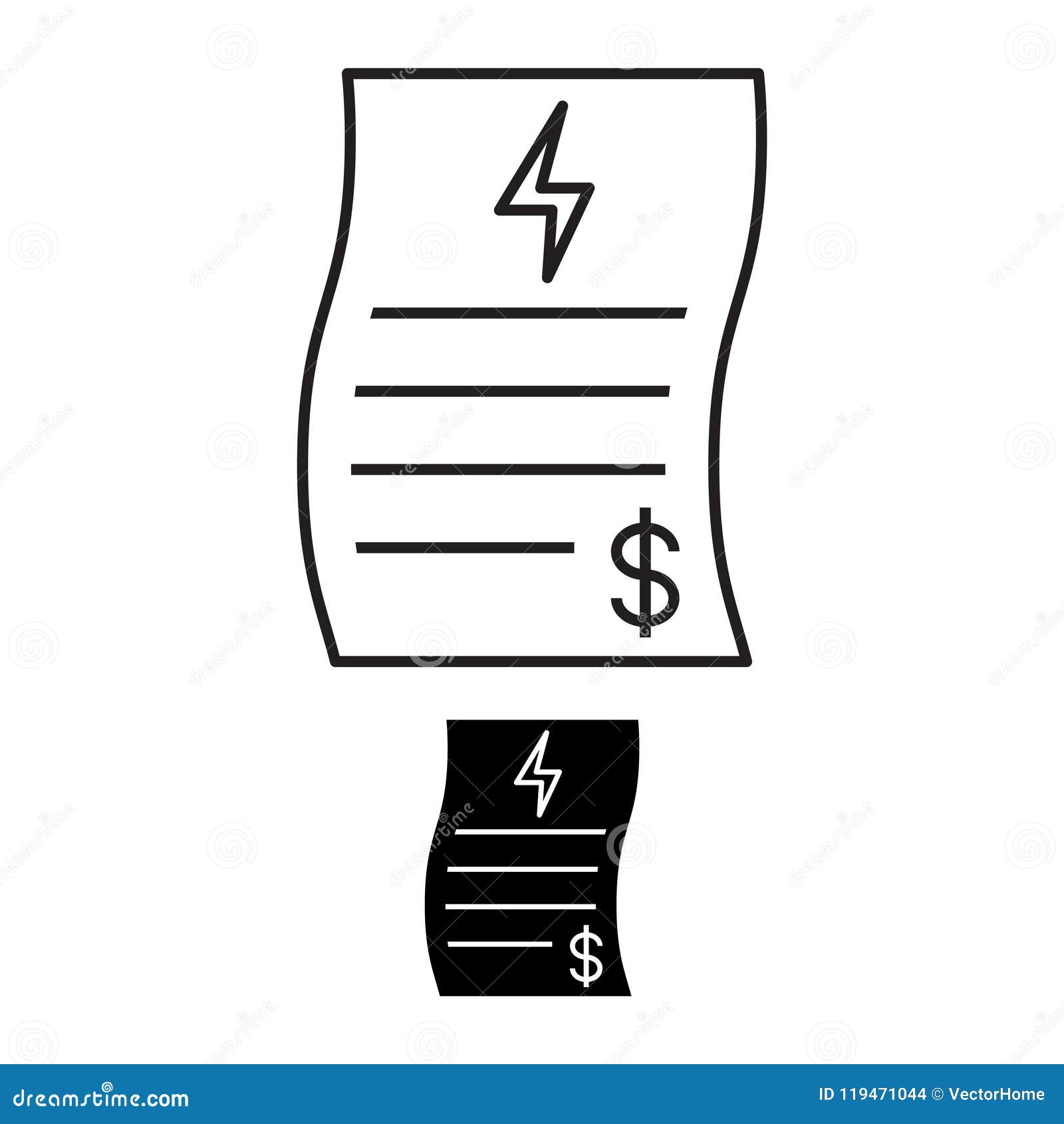 Energy Bill Icon, Vector Illustration Stock Vector - Illustration of ...