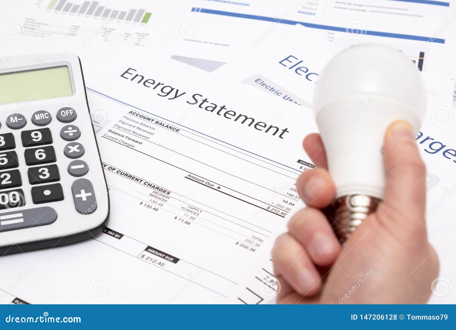 Energy Bill Paper Forms on the Table Closeup Stock Photo - Image of ...
