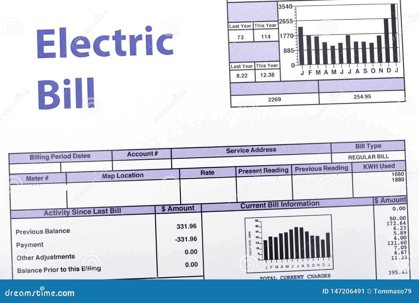 Energy Bill Paper Forms on the Table Closeup Stock Image - Image of ...