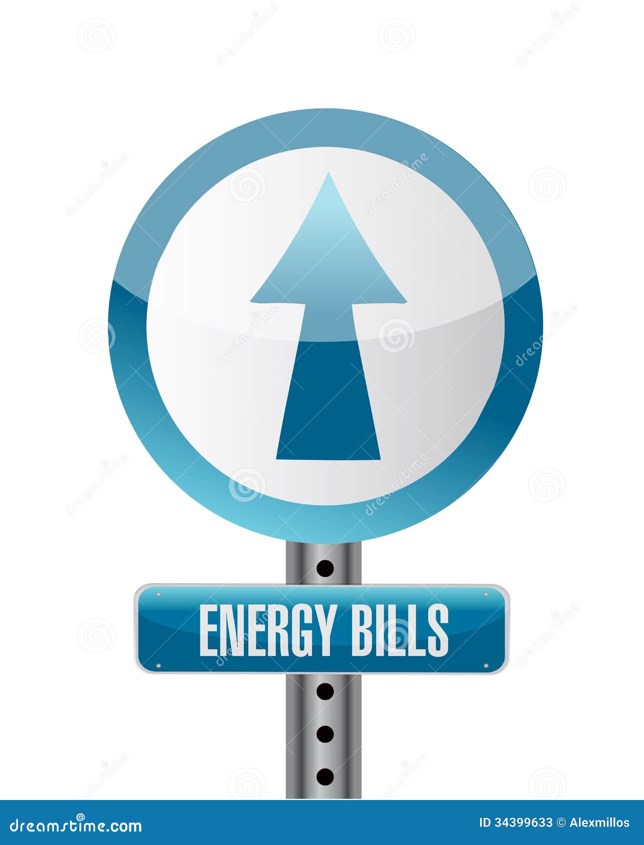 Energy Bills Road Sign Illustration Design Stock Illustration ...