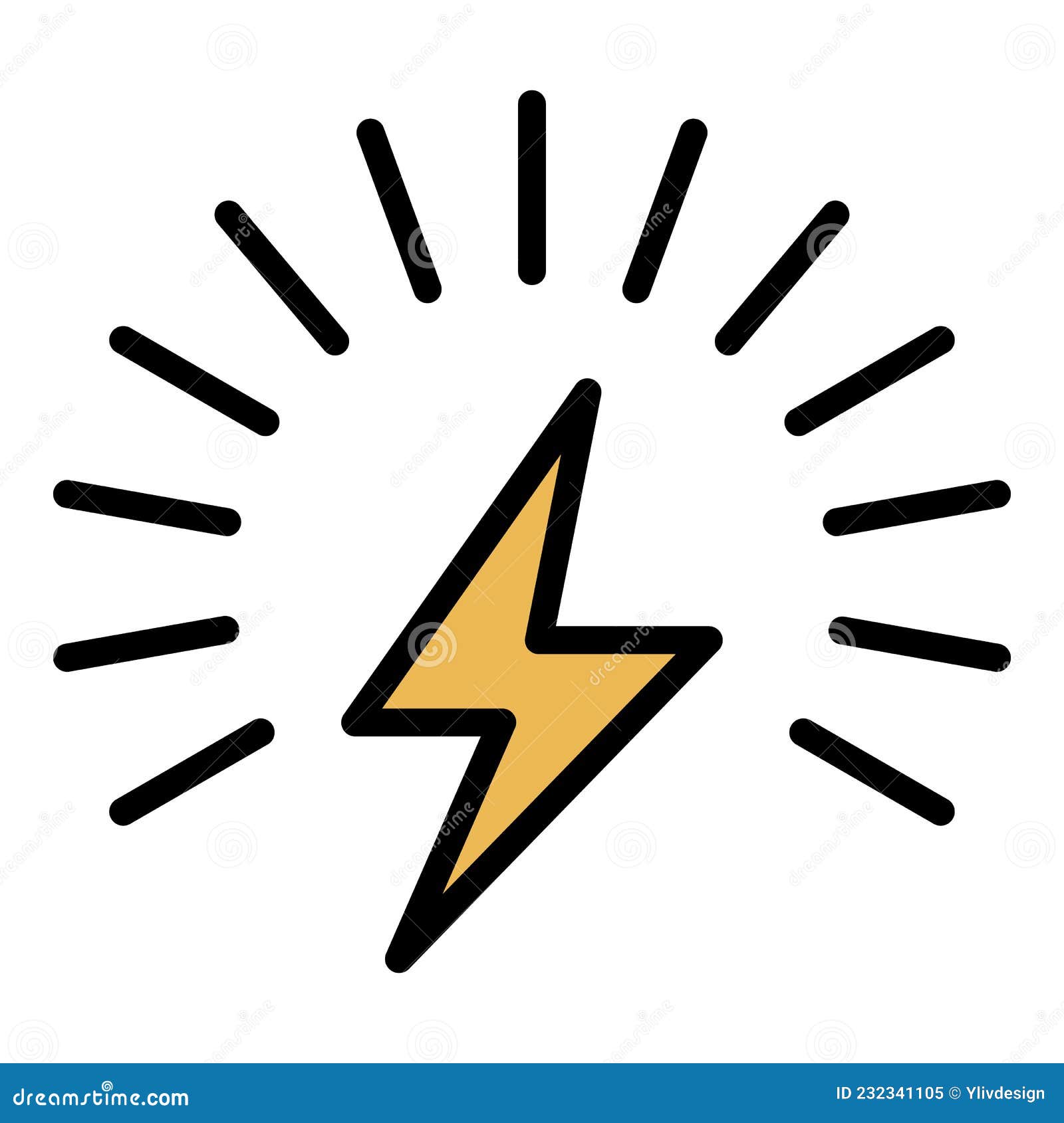Energy Bolt Icon Color Outline Vector Stock Vector - Illustration of ...