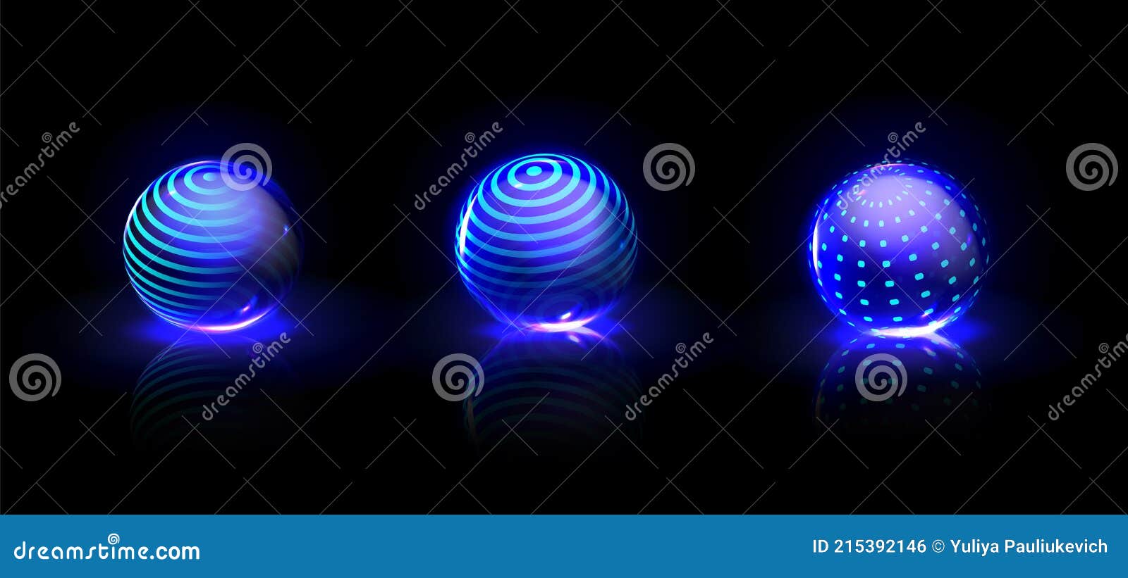 Bubble Shields, Protection Force Fields. Realistic Set Of Safety Energy ...
