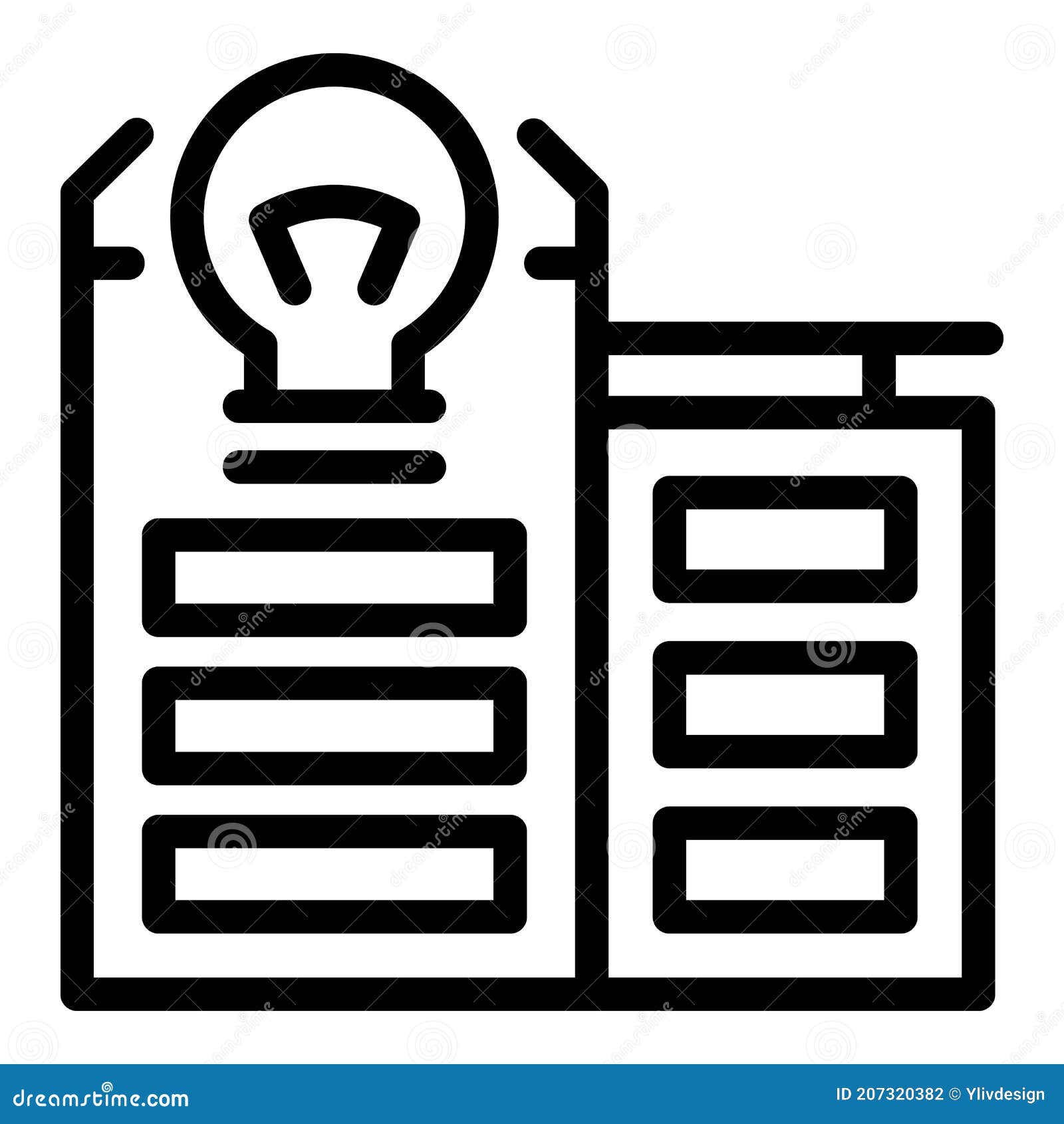 Energy Building Icon, Outline Style Stock Illustration - Illustration ...