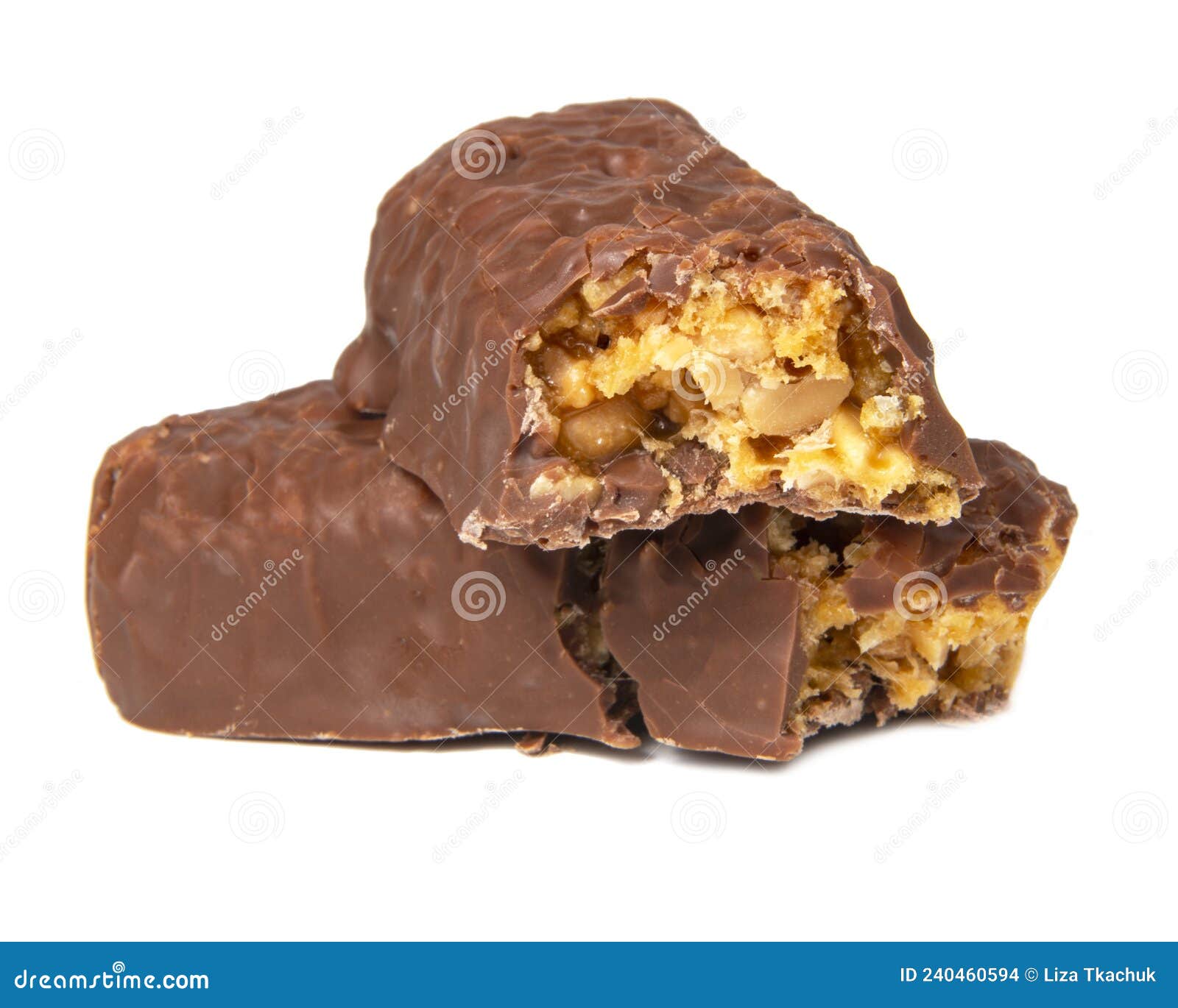 Energy Chocolate Bar Snack Isolated on the White Stock Photo - Image of ...