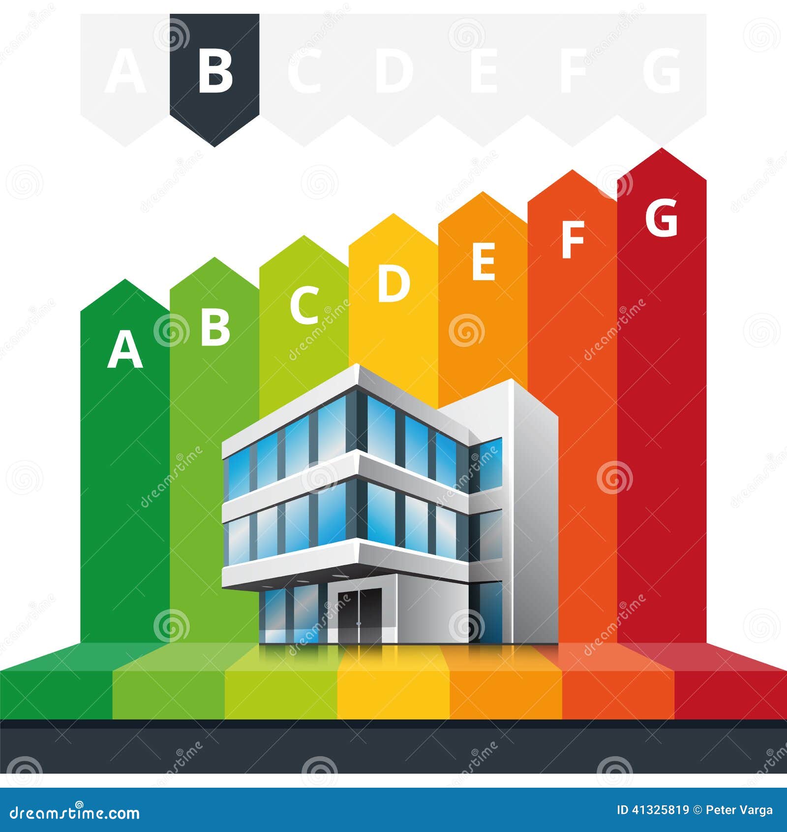 Energy Class Certificate Office Building Stock Vector - Illustration of ...