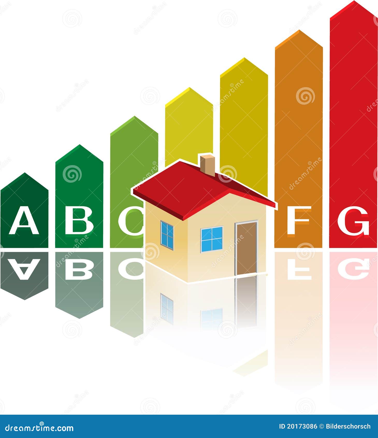 Energy Classification House Columns Stock Vector - Illustration of ...