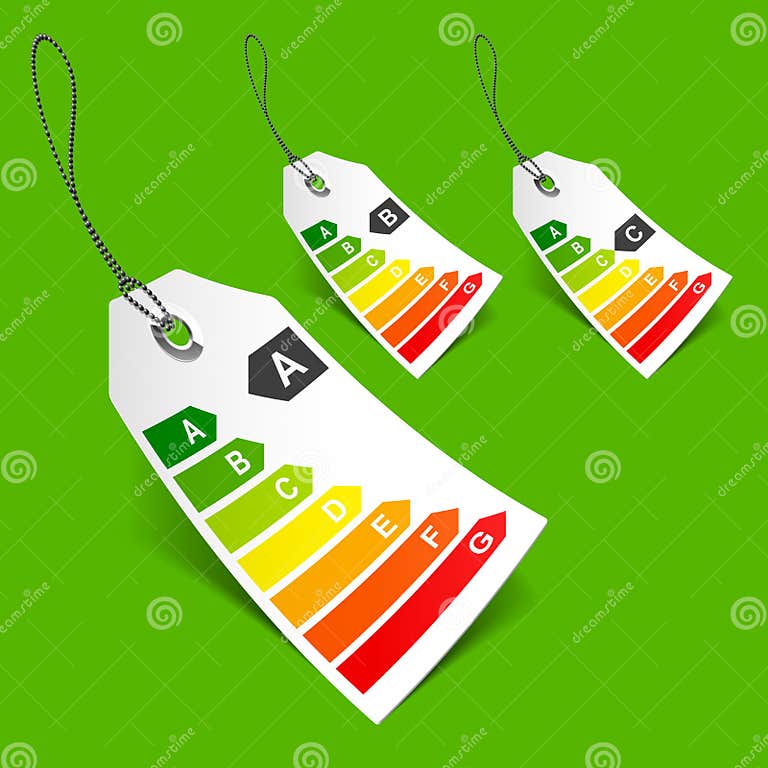 Energy classification tags stock vector. Illustration of color - 19457114