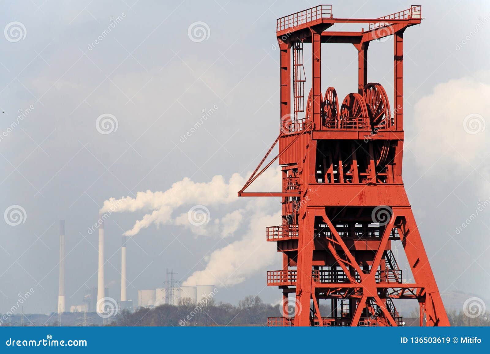 Energy from Coal, Colliery Tower Stock Image - Image of germany, exit ...