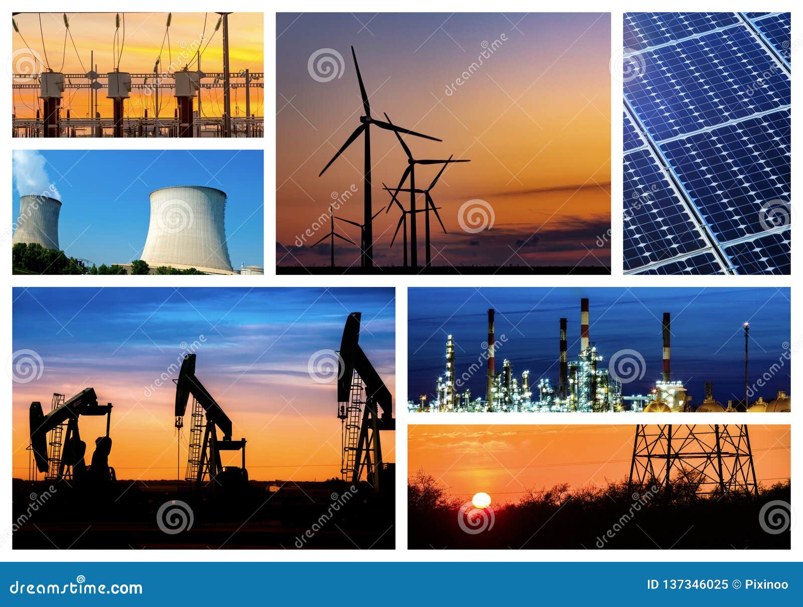 Energy Concept with Collage of Various Photo Stock Image - Image of ...