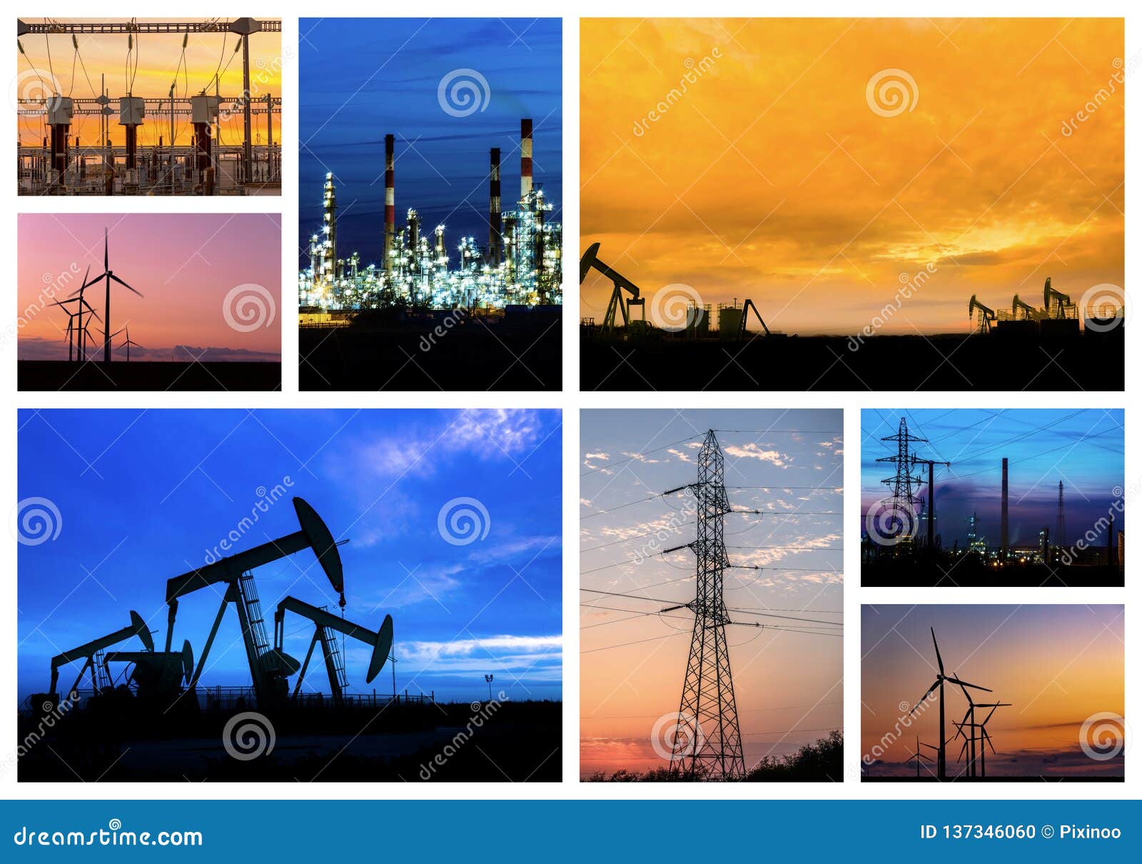 Energy Concept with Collage of Various Photo Stock Photo - Image of ...