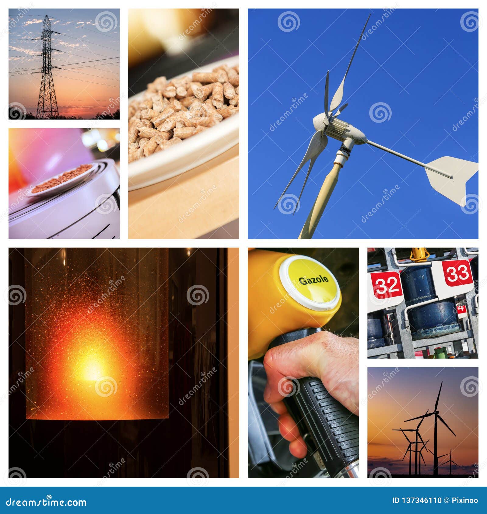 Energy Concept with Collage of Various Photo Stock Photo - Image of ...