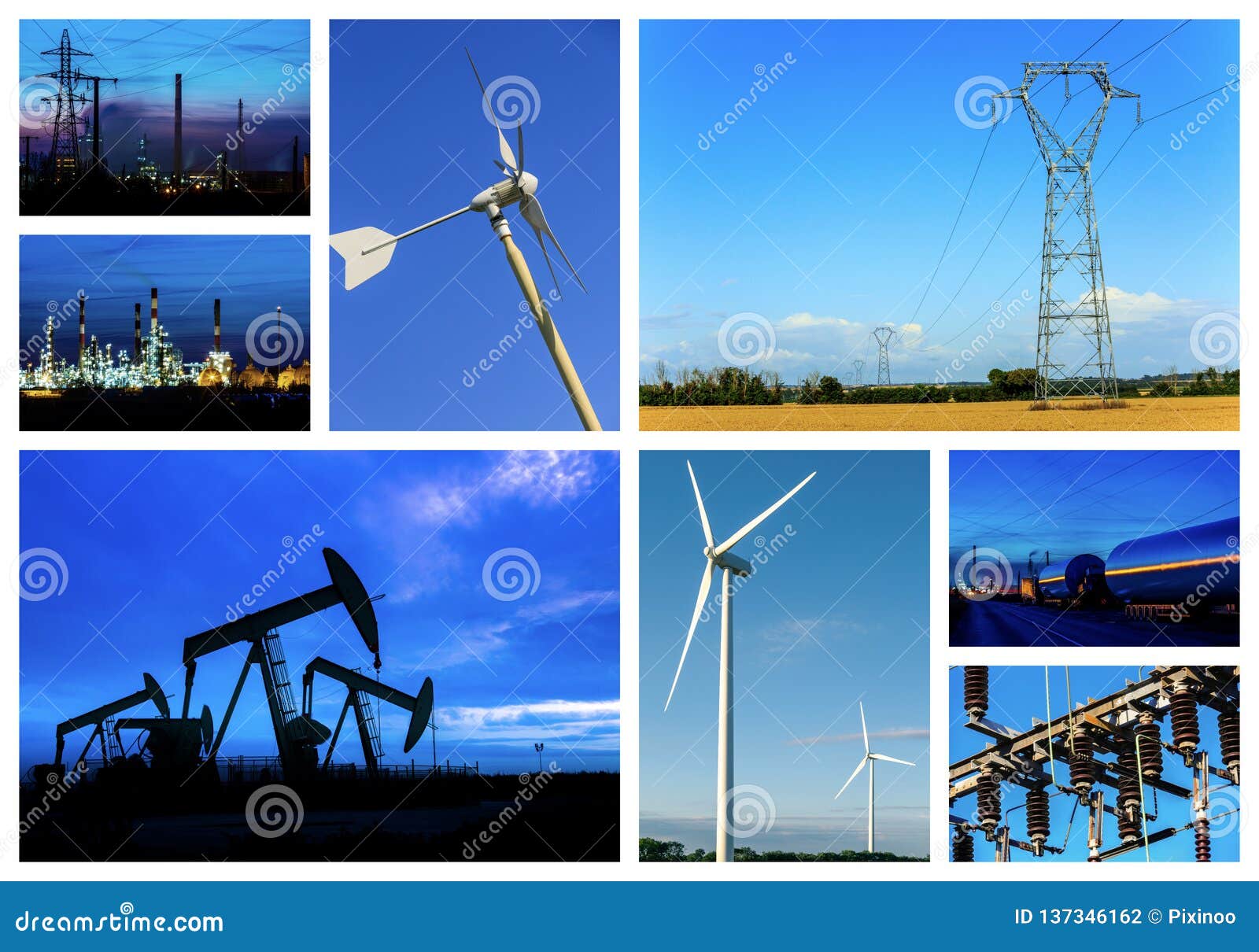 Energy Concept with Collage of Various Photo Stock Photo - Image of ...