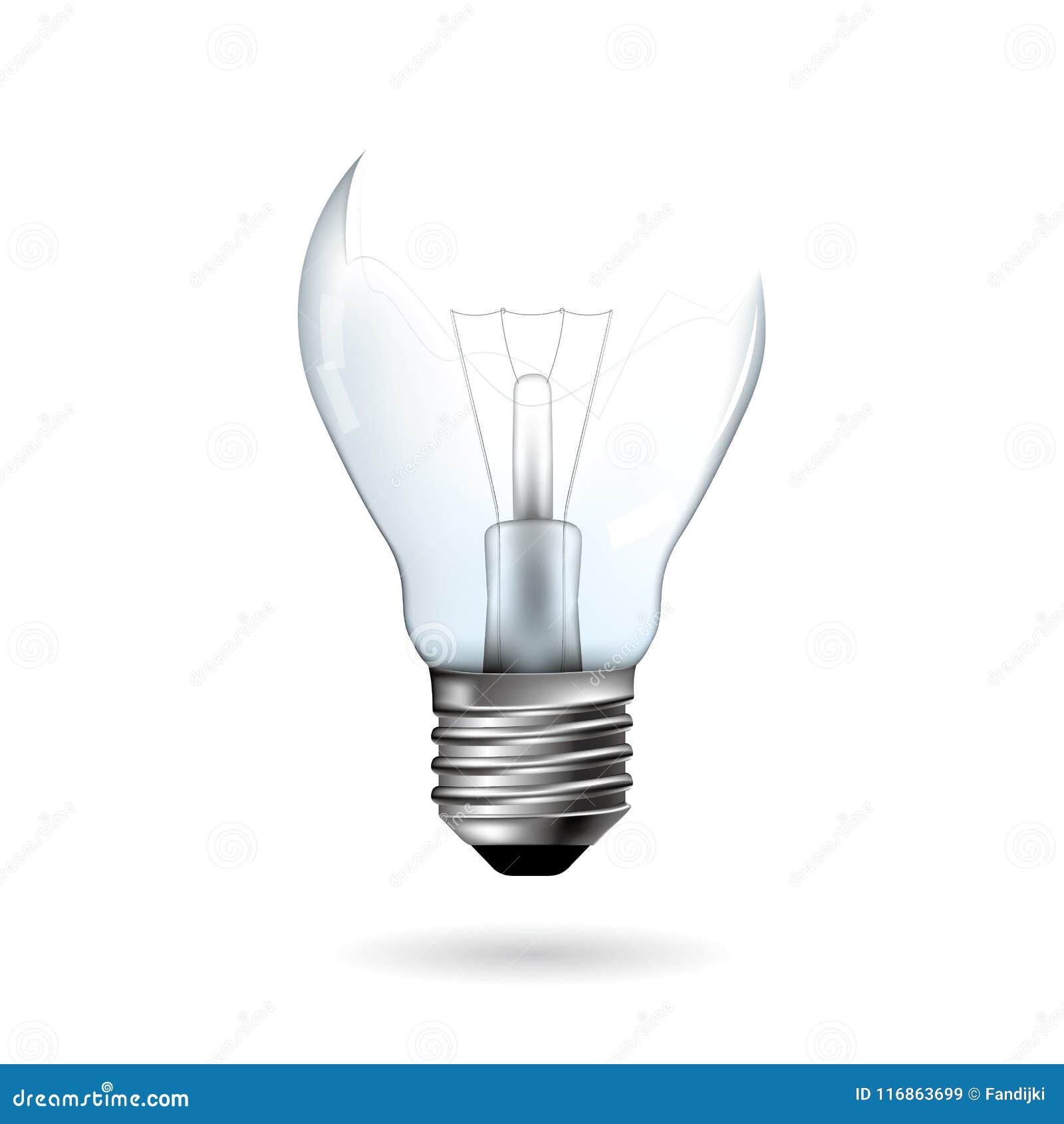 Energy Concept,vector Drawn Damaged Light Bulb Stock Vector ...