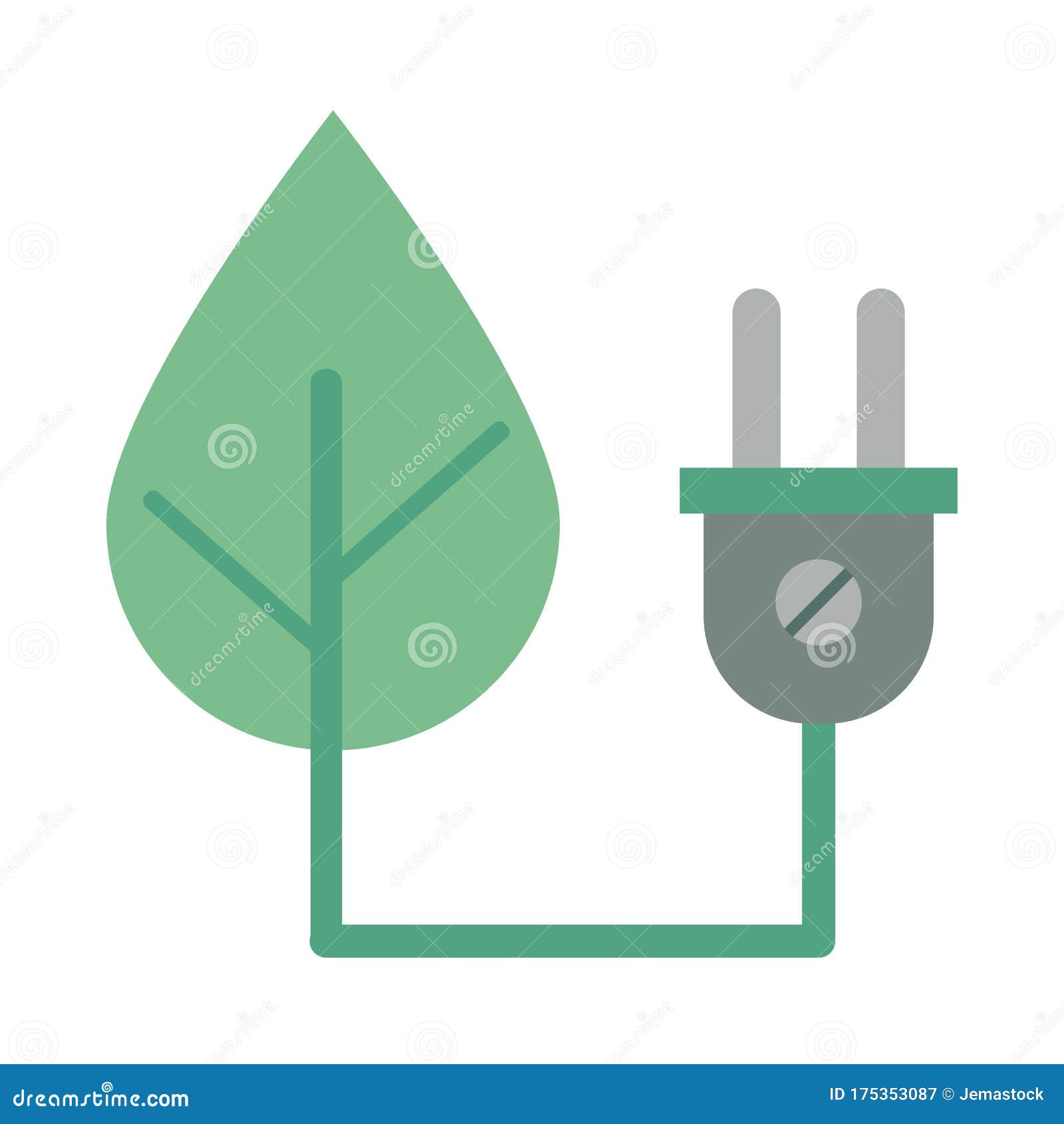 Energy Connector Plug with Leaf Stock Vector - Illustration of charger ...