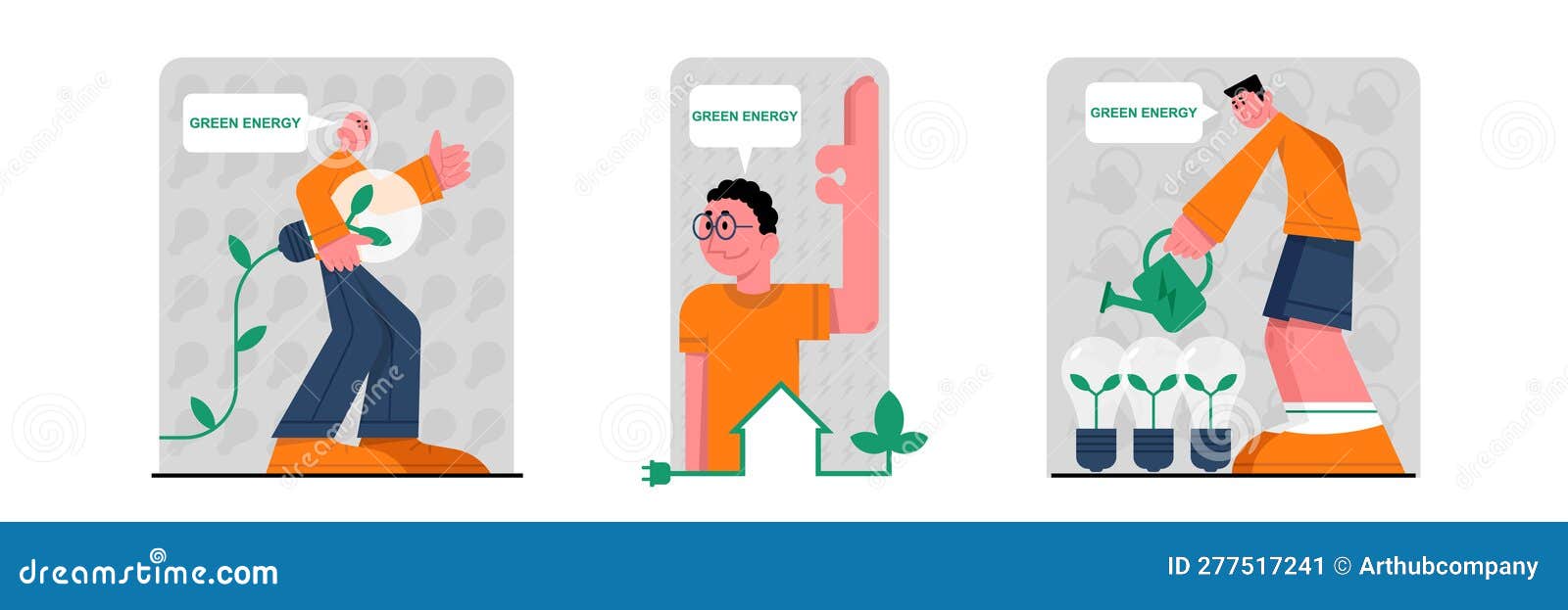 Illustrations Set of Energy Consumption in Household Stock Vector ...