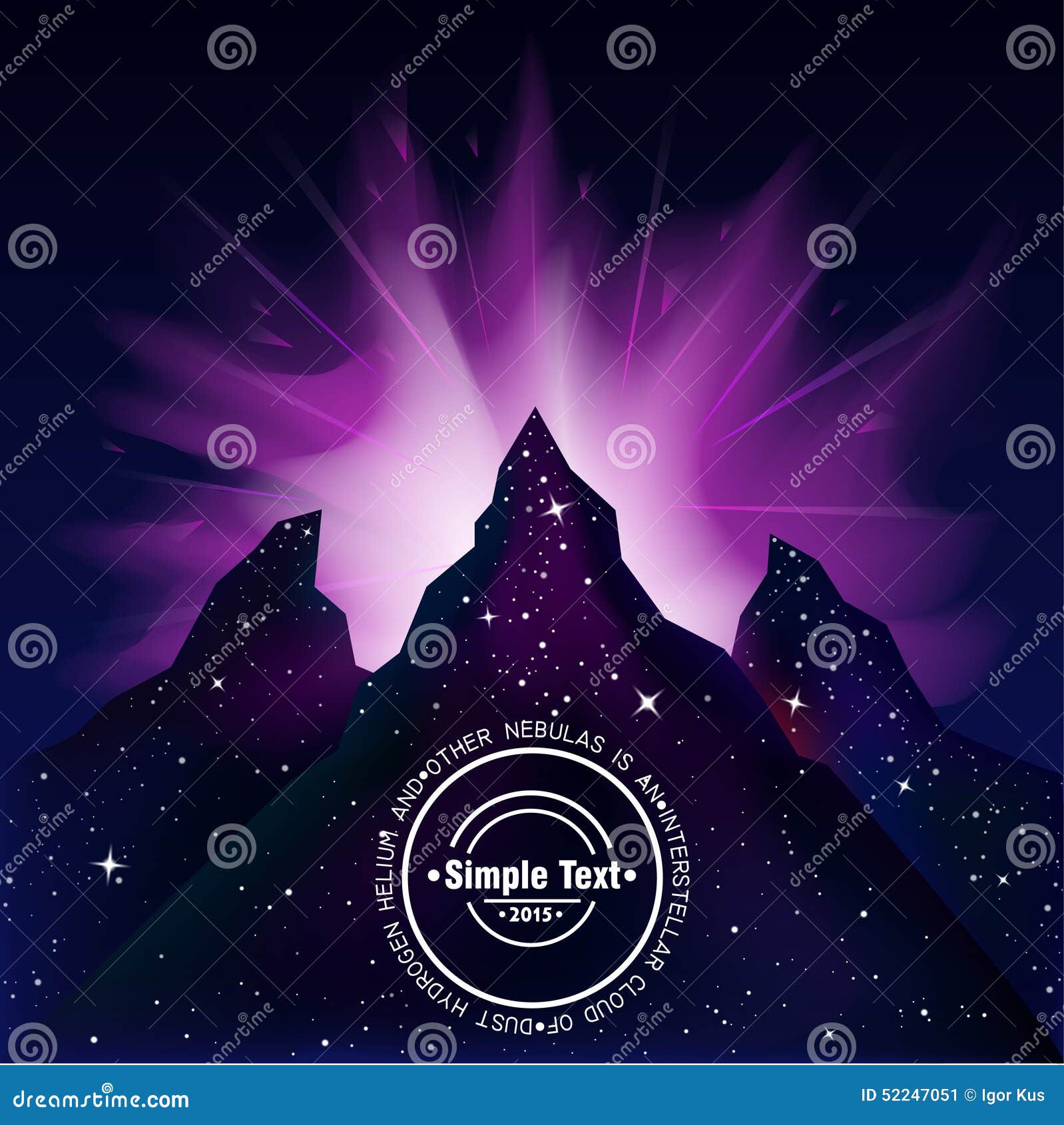 Energy Cosmic Explosion Over the Mountains Nebula Vector Space. Stock ...