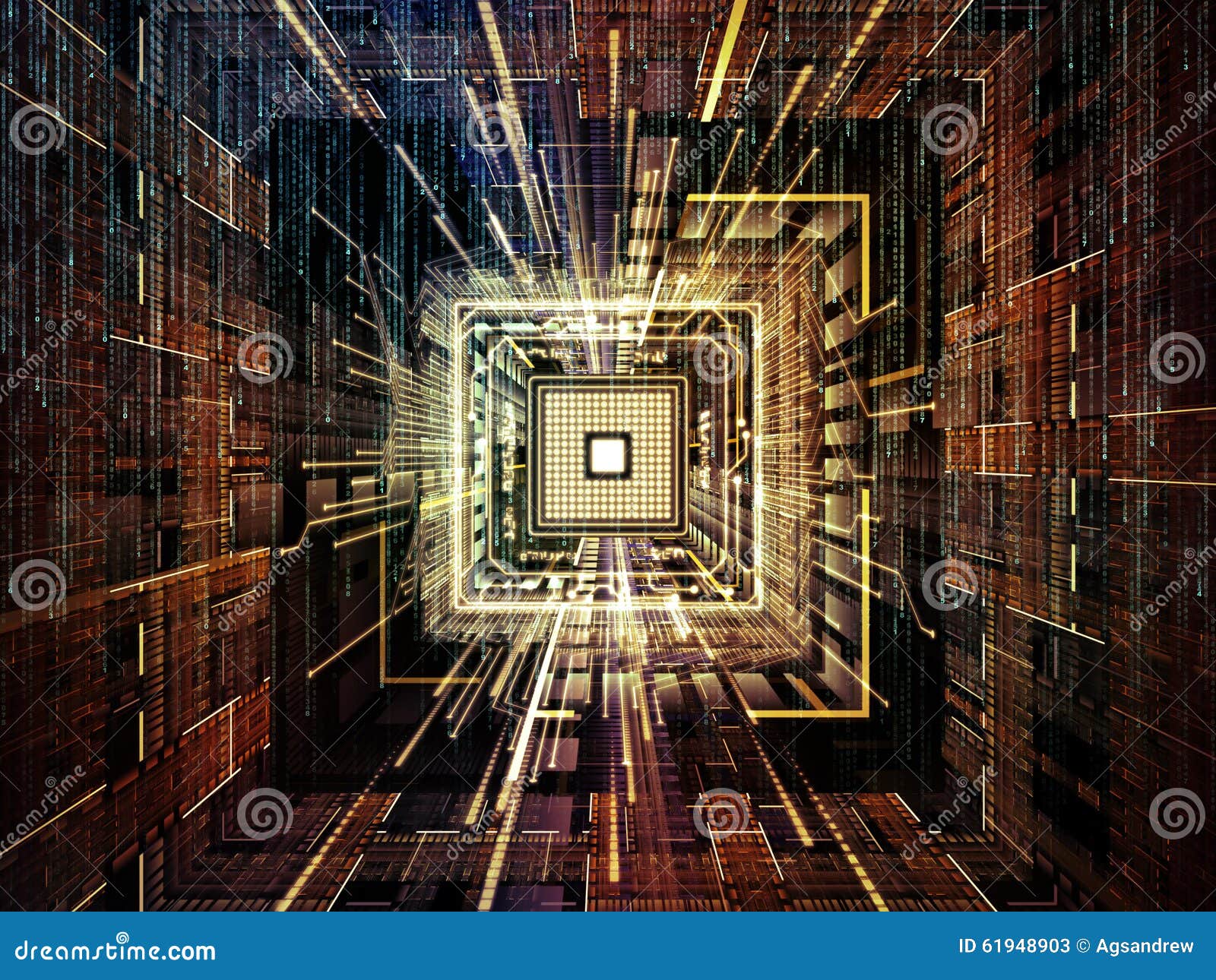 Energy of CPU stock illustration. Illustration of idea - 61948903