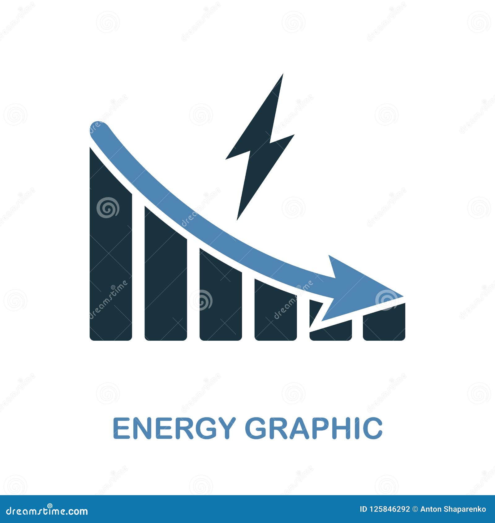 Energy Decrease Graphic Icon. Monochrome Style Design from Diagram Icon Collection. UI. Pixel ...